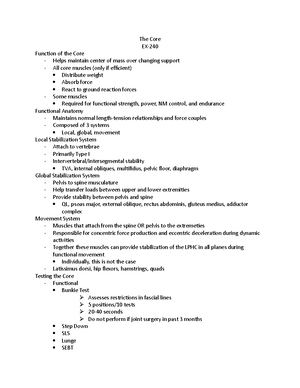 SM 5 - Sports medicine notes on Shoulder - EX 240 - Studocu