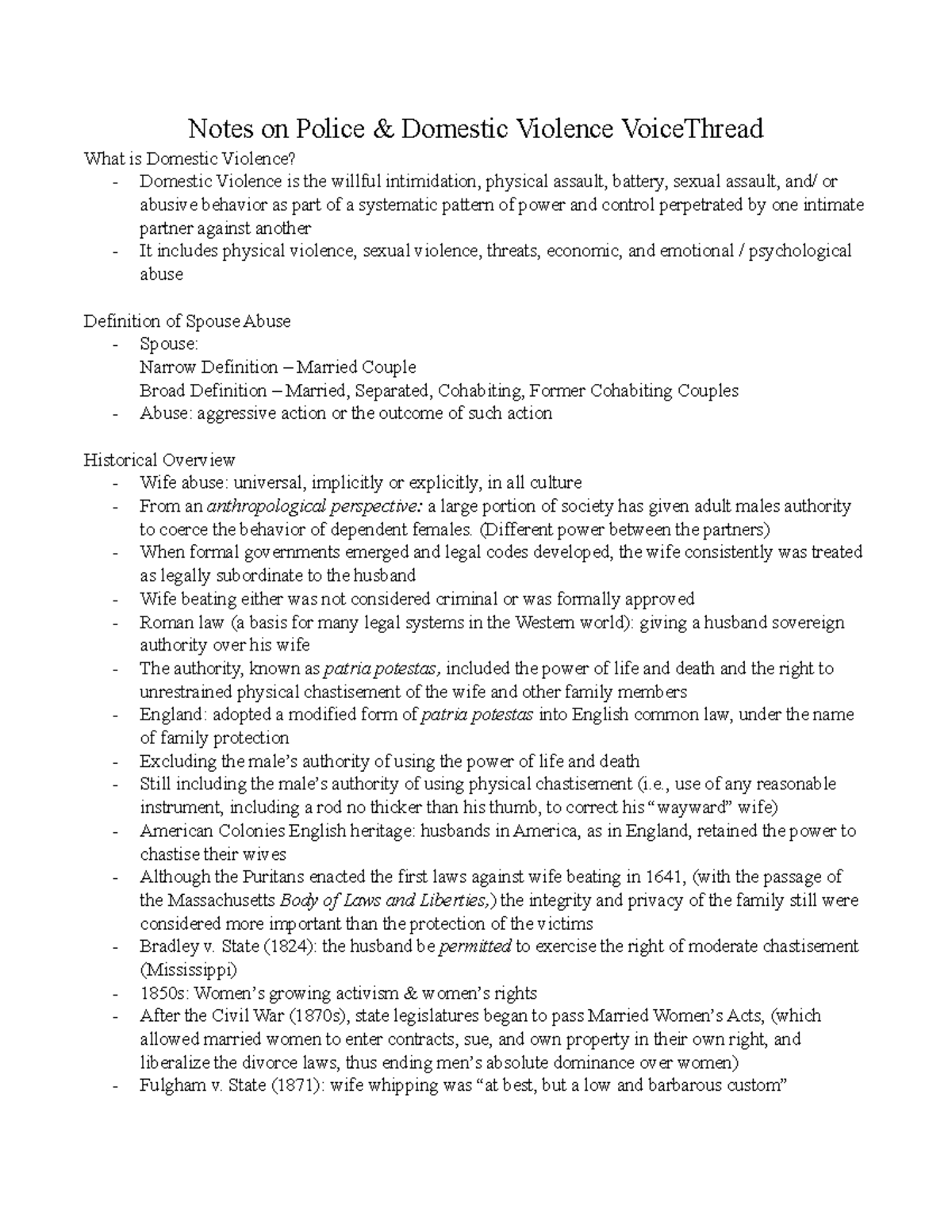 Notes on Police and Domestic Violence Voice Thread - Notes on Police ...