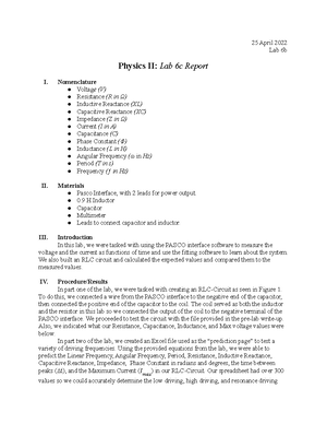 Physics 2 Lab 4a - Gabryella Redenti 7 March 2022 Matthew Zillic Lab 4A ...