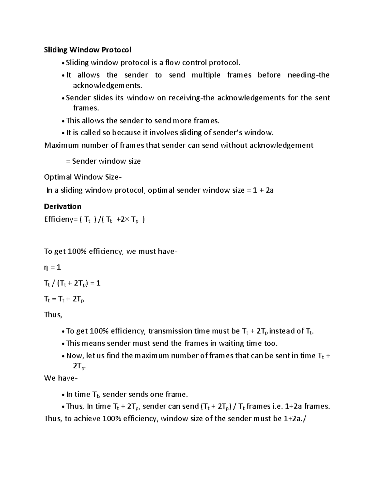 Flow Control Sliding Window Protocol Sliding Window Protocol Sliding Window Protocol Is A Flow