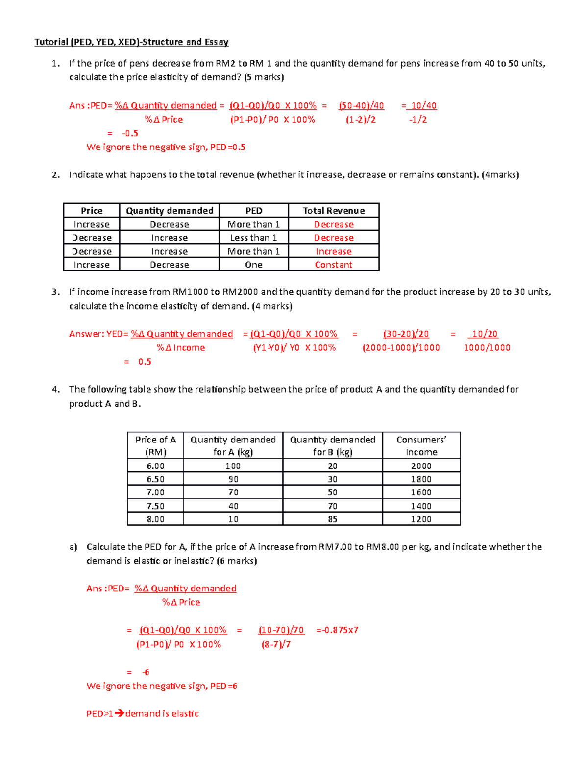 Tutorial 3 (structure and Essay-answer) - Tutorial (PED, YED, XED ...