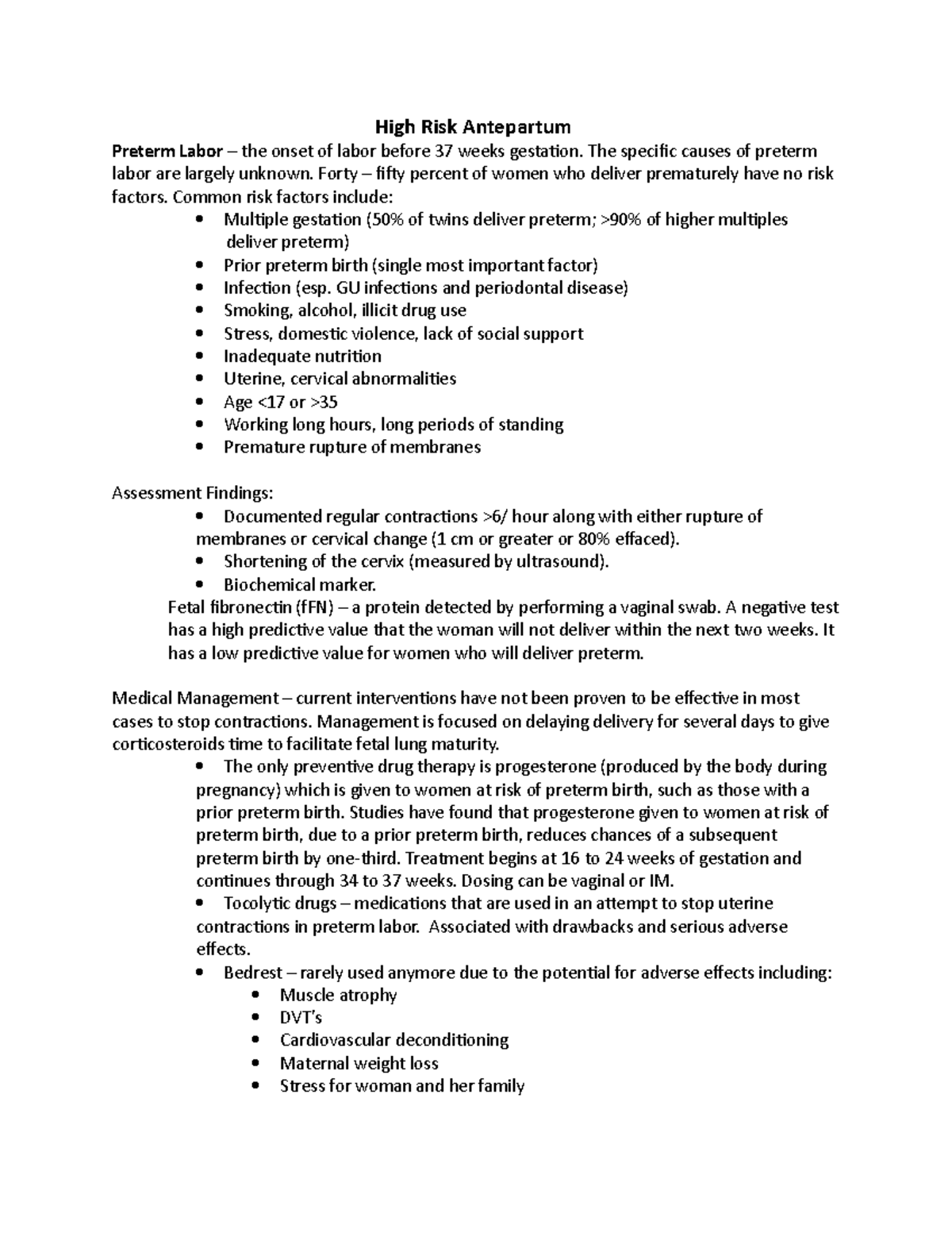 1. High-Risk Antepartum Part 1 - High Risk Antepartum Preterm Labor ...