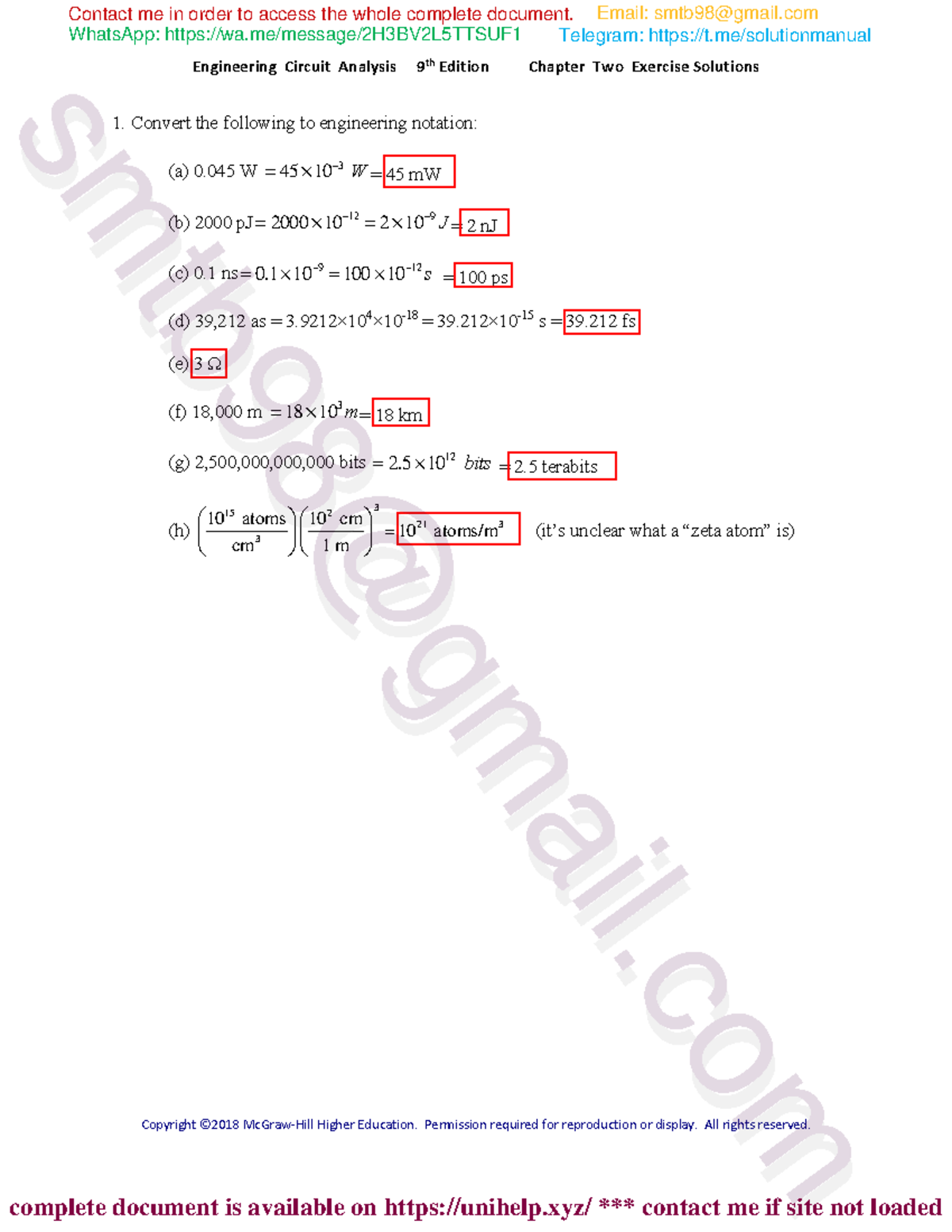 Solution Manual for Engineering Circuit Analysis 9th Edition by Hayt and Kemmerly - Engineering ...