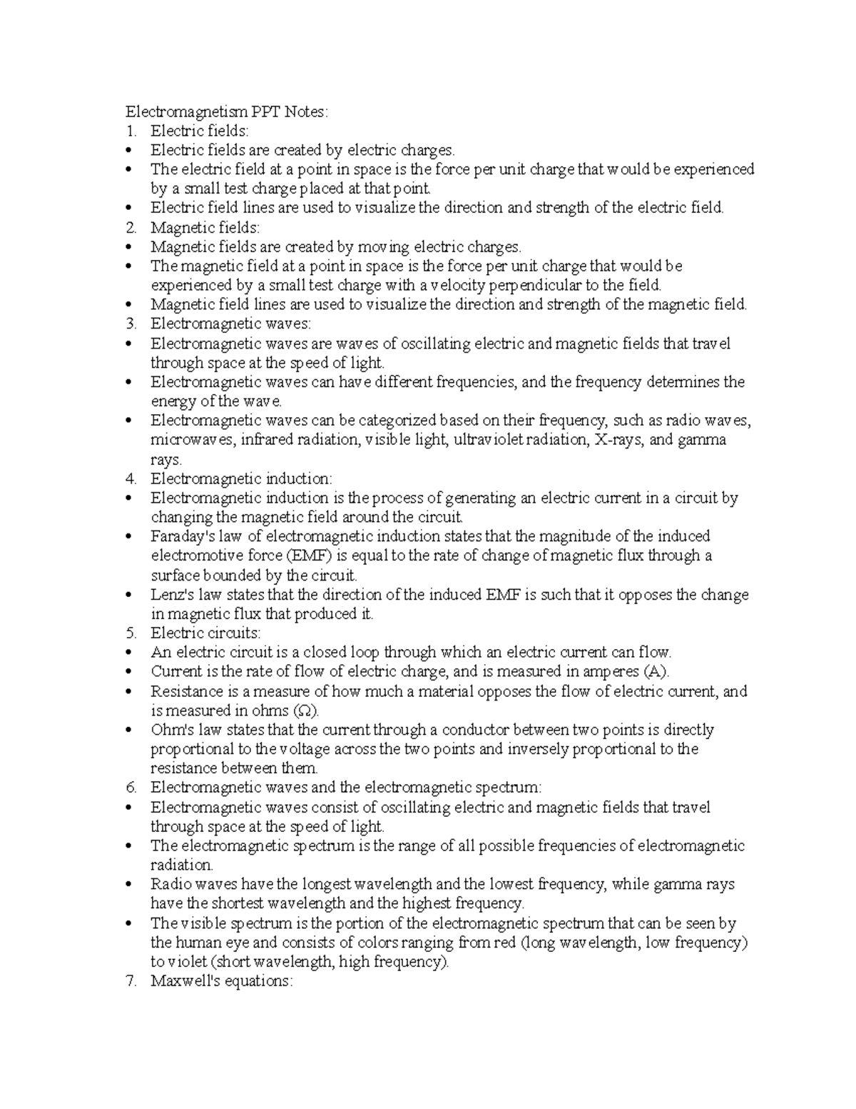 PHY2053 Electromagnetism PPT Notes - Electromagnetism PPT Notes ...