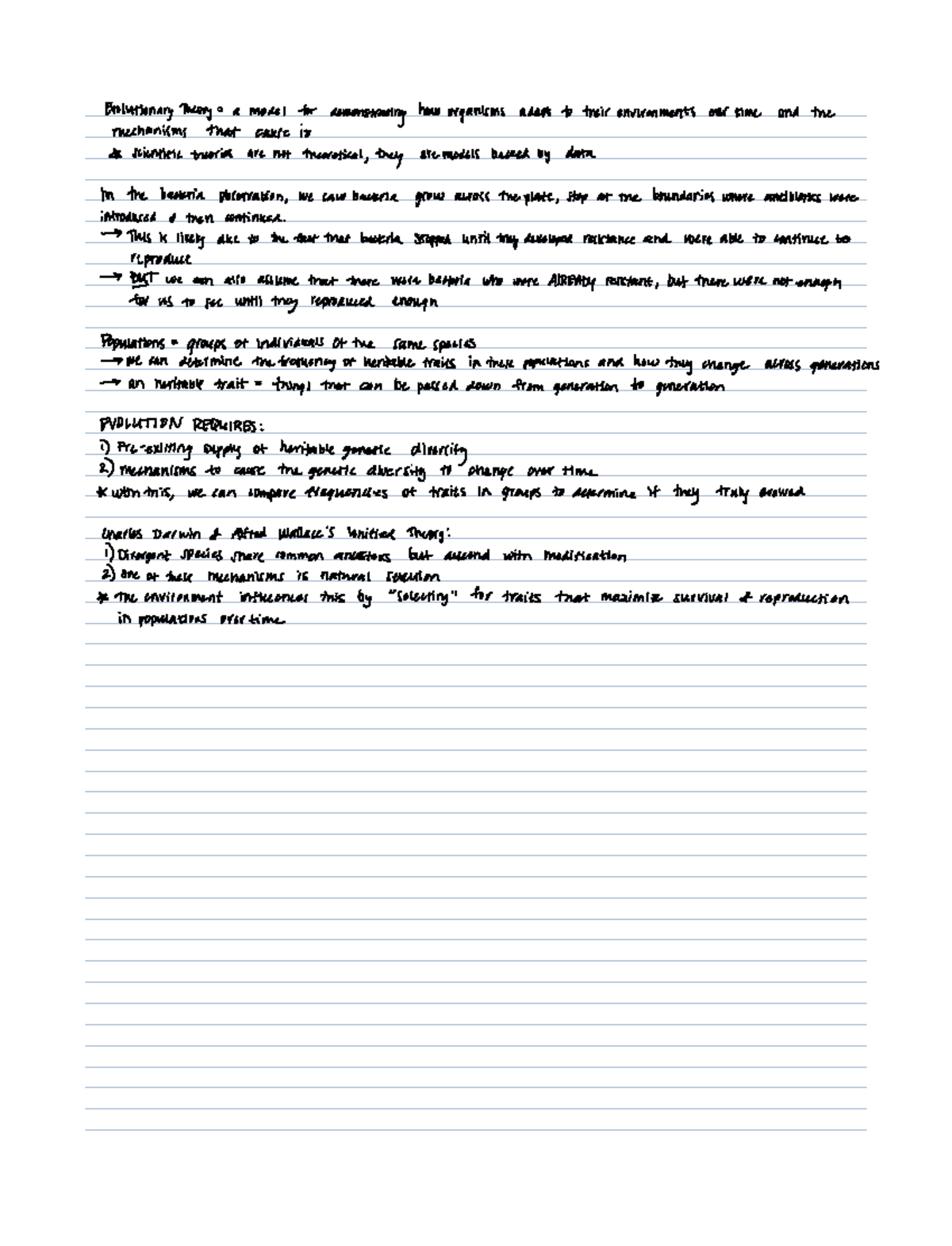 Biology Lecture 8-30 - Roberson Fall 2022 - Evolutionarytheory a model ...
