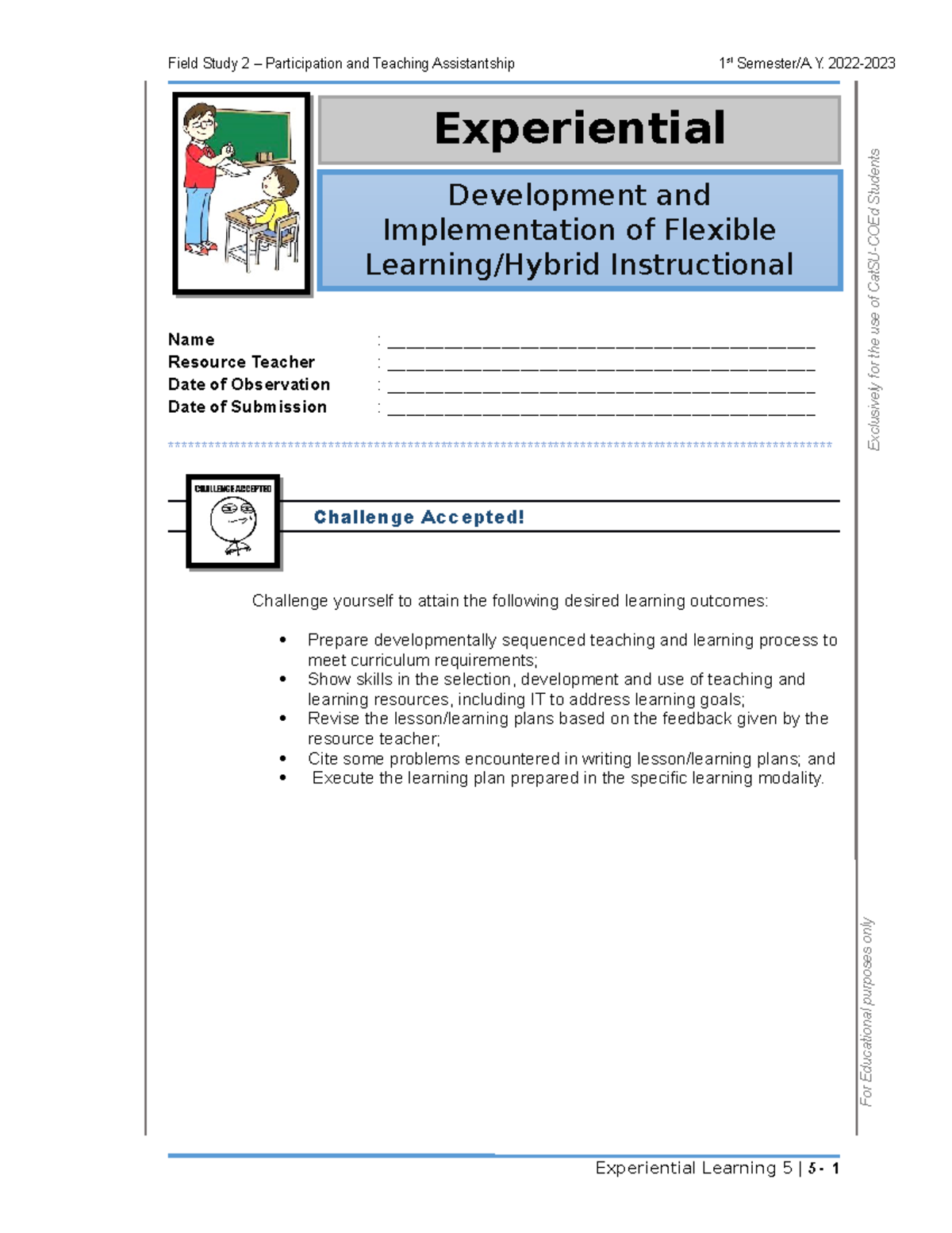 FS2-LE5 -Developing-LPs - Name : _____________________________________________ Resource Teacher ...