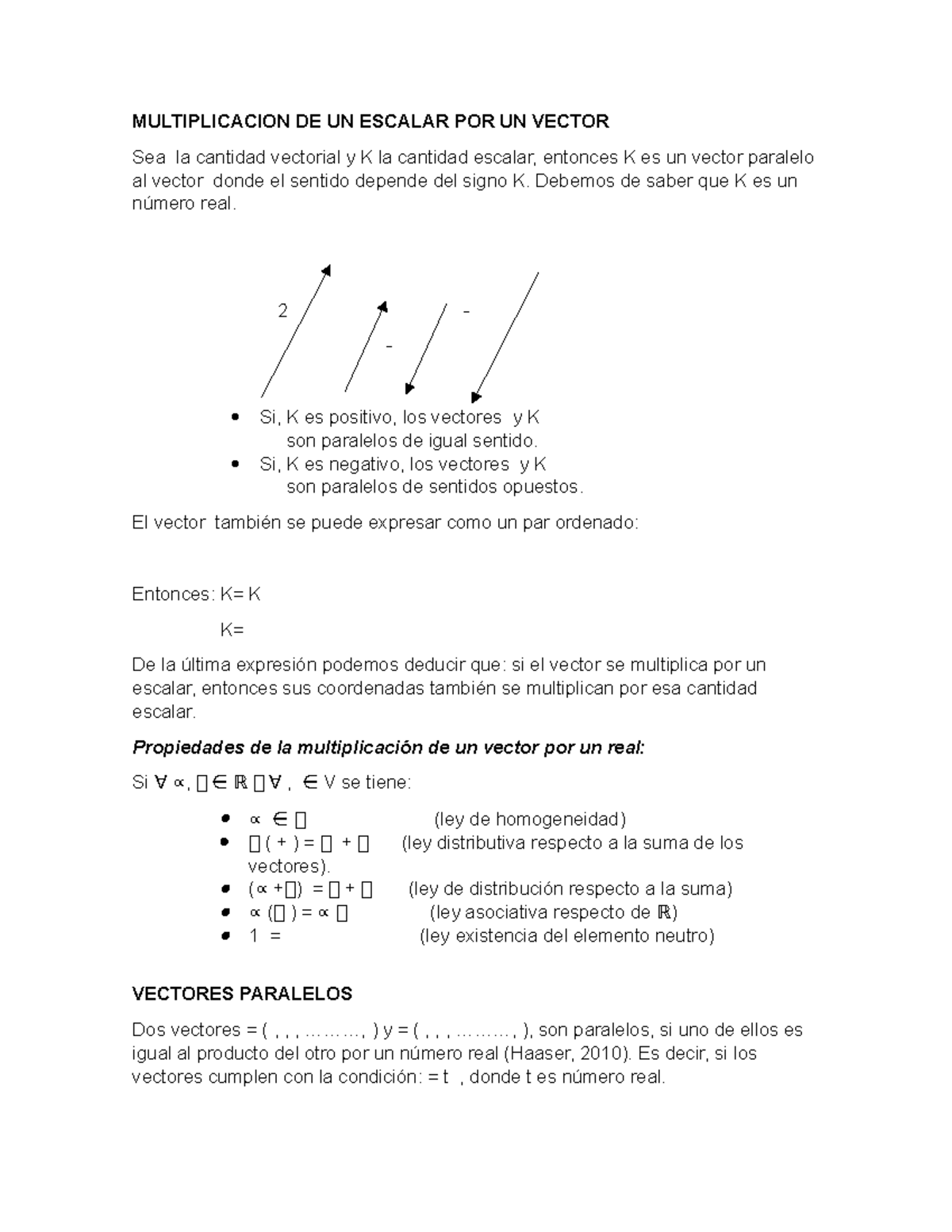 Multiplicacion DE UN Escalar POR UN Vector - MULTIPLICACION DE UN ...