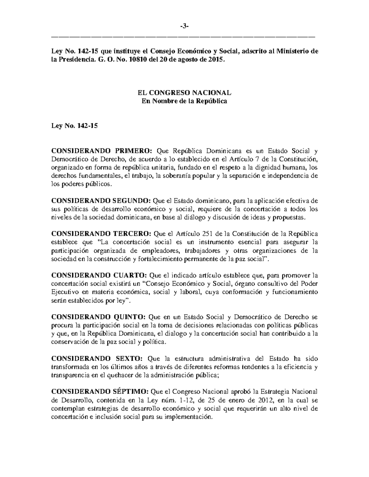 LEY 42-15 - ley 42-15