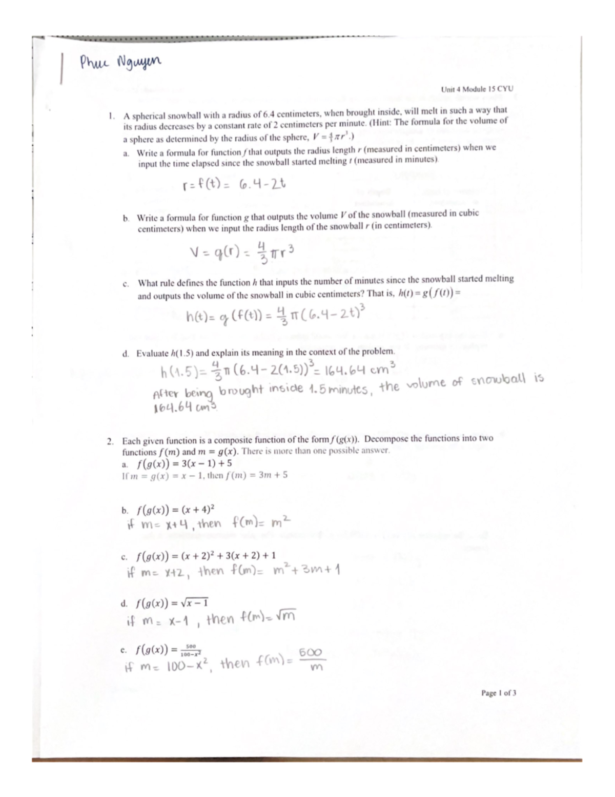 Math 105 Unit 4 Moule 15 - homework - MAT151 - Studocu