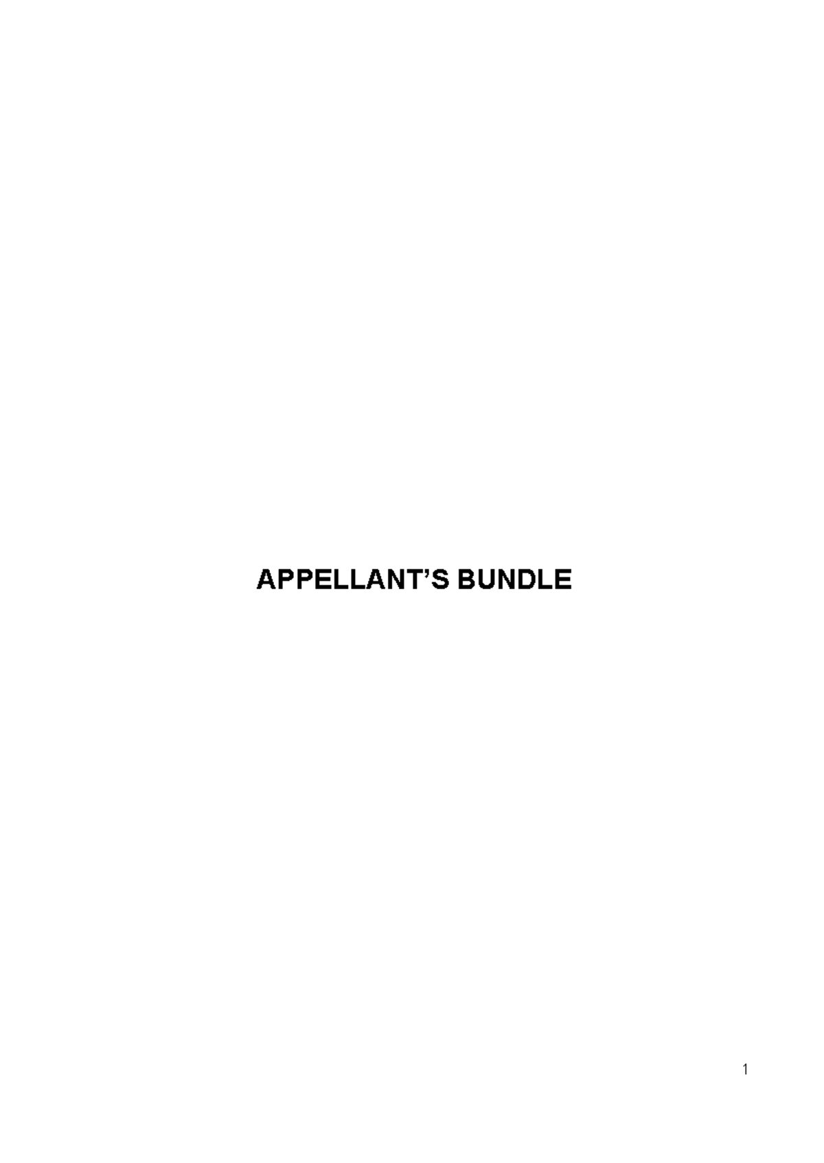 Bundle Merged merged - APPELLANT’S BUNDLE 1 TABLE OF CONTENTS Cover ...