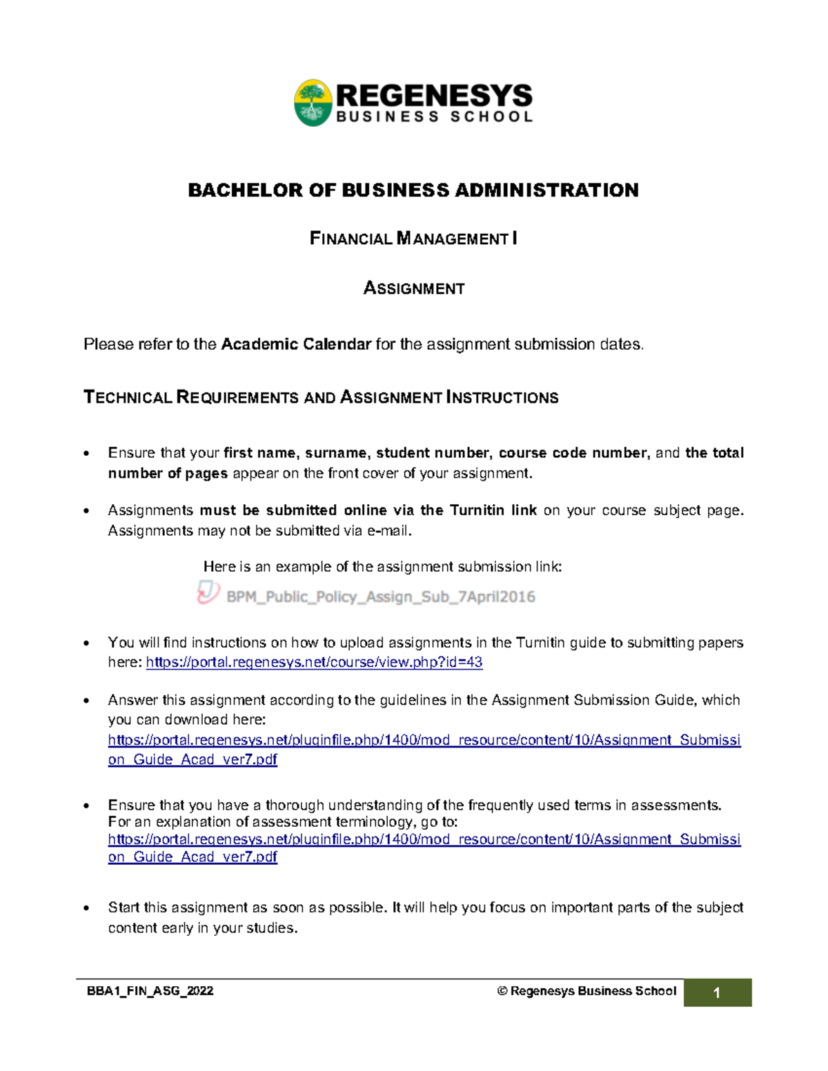 BBA1 FIN ASG 2022 e f - Financial assignment - BACHELOR OF BUSINESS ...