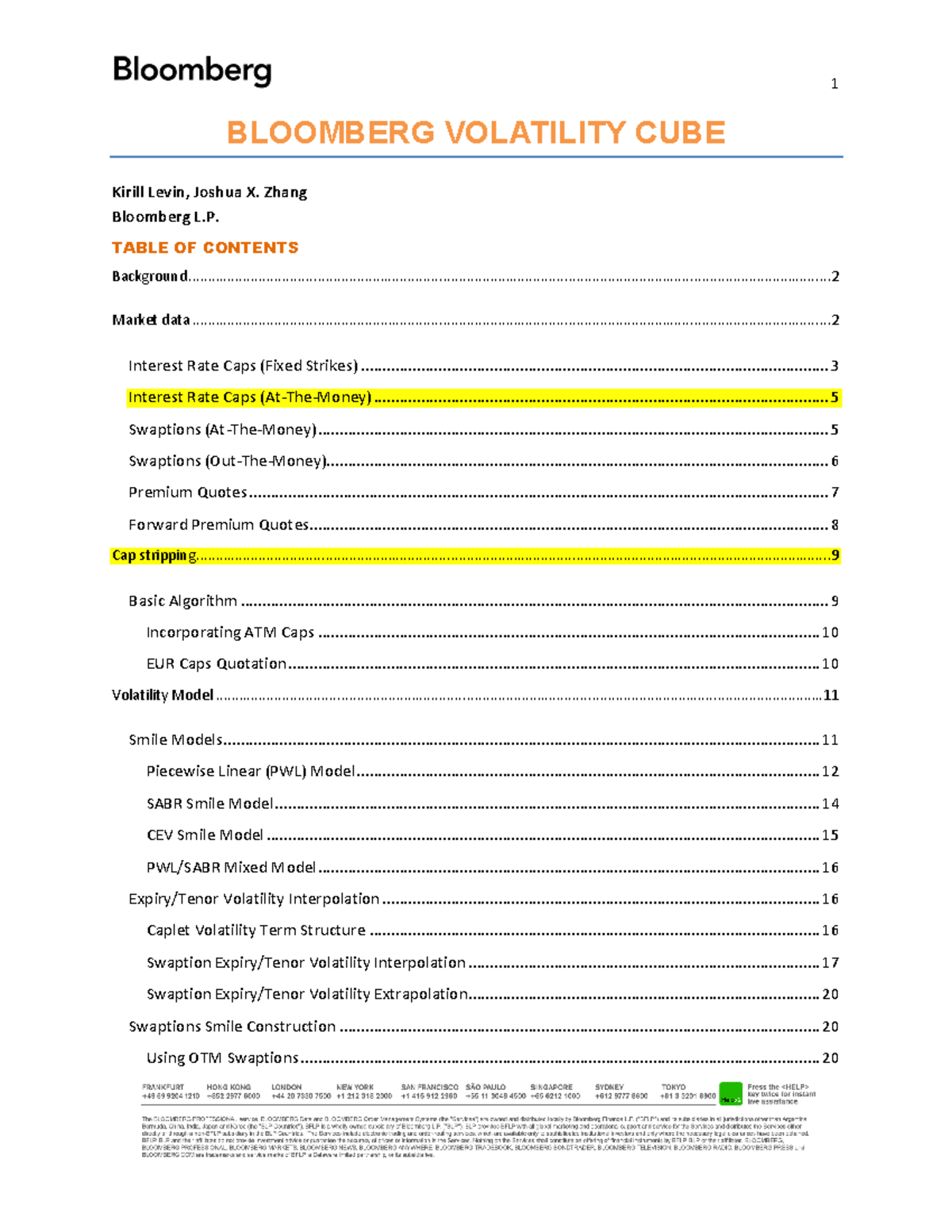 Bloomberg cap - read - BLOOMBERG VOLATILITY CUBE Kirill Levin, Joshua X ...