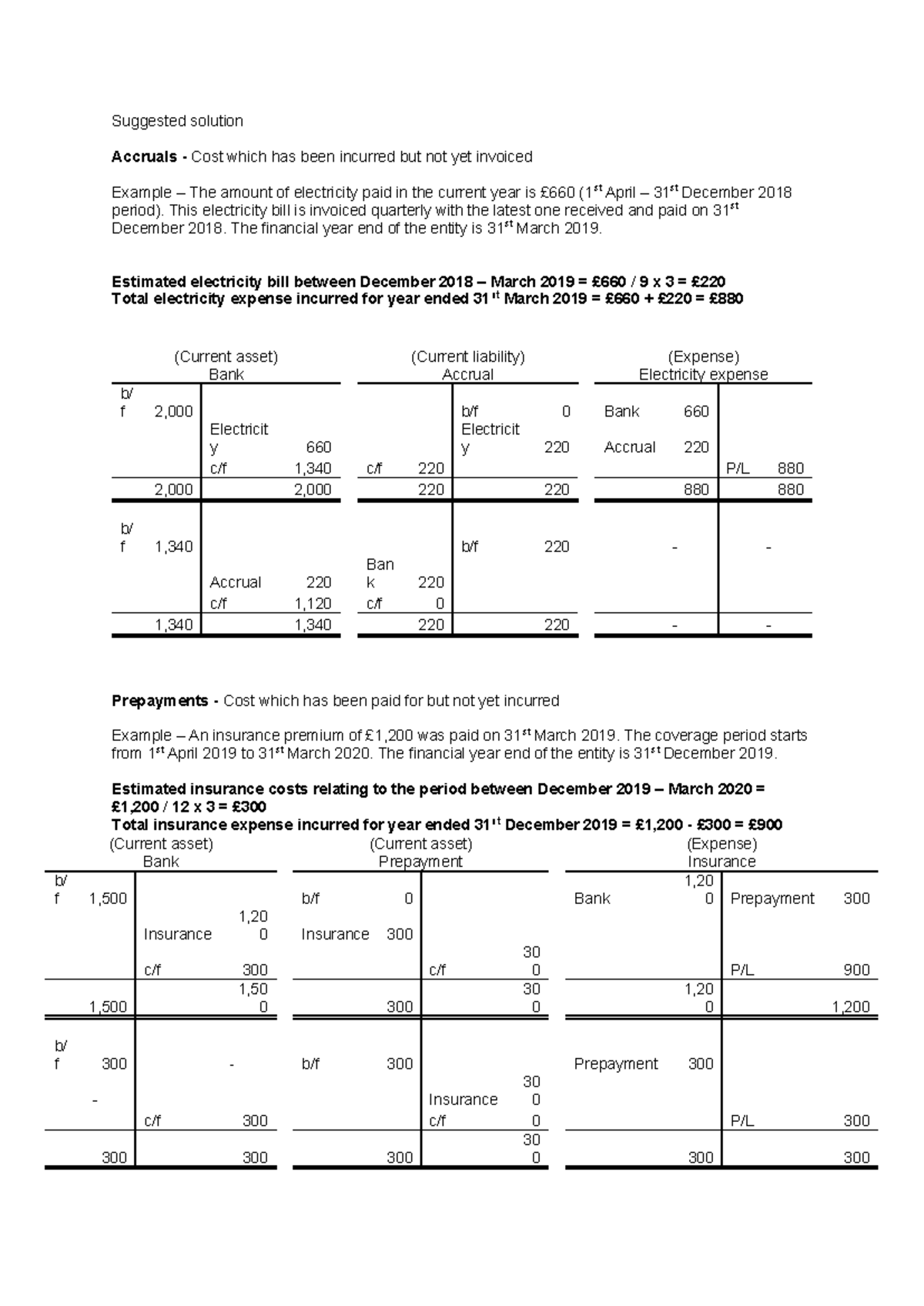 1.7 Accruals & prepayments worked exercise (solution) - Suggested solution Accruals - Cost which ...