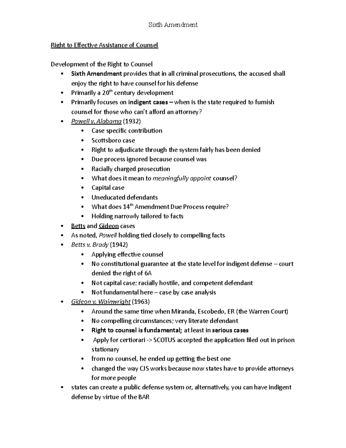 Sixth amendment - Alabama (1932) Case specific contribution Scottsboro ...