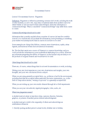 Lesson 2 - Apuntes - Lesson 1 : Documentary sources Part II How do the ...