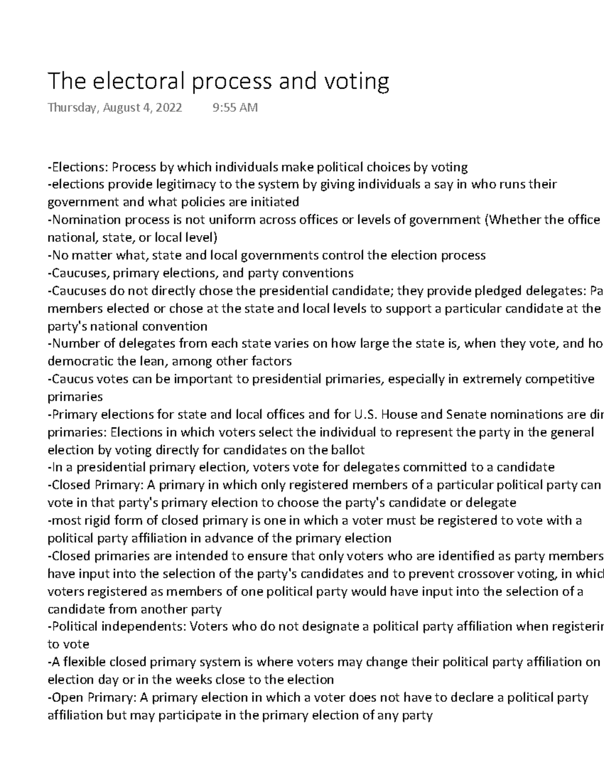 The electoral process and voting -Elections: Process by which ...