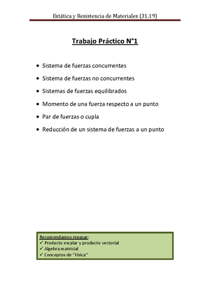 Examen 2020 - Warning: TT: undefined function: 32 PRIMER PARCIAL ESTÁTICA Y RESISTENCIA DE - Studocu