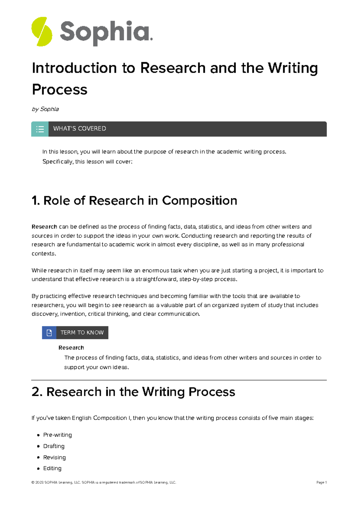 Introduction research and writing process paper - Introduction to ...