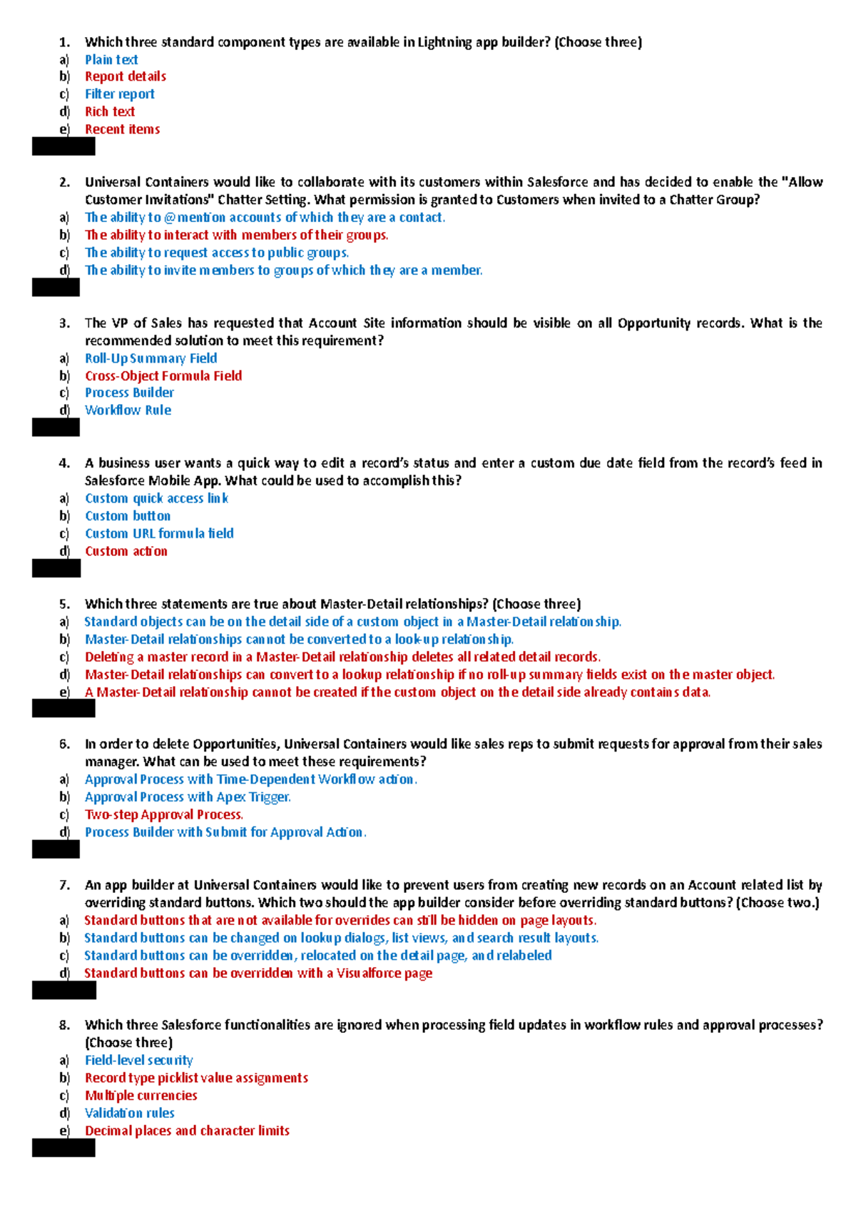 Questões App Builder - Study salesforce - Which three standard ...