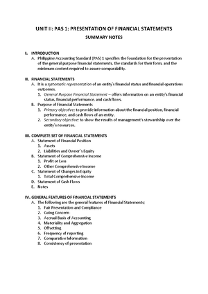 PAS 41 Miral UNIT 3 Summary Notes - UNIT III: PAS 41: AGRICULTURE ...