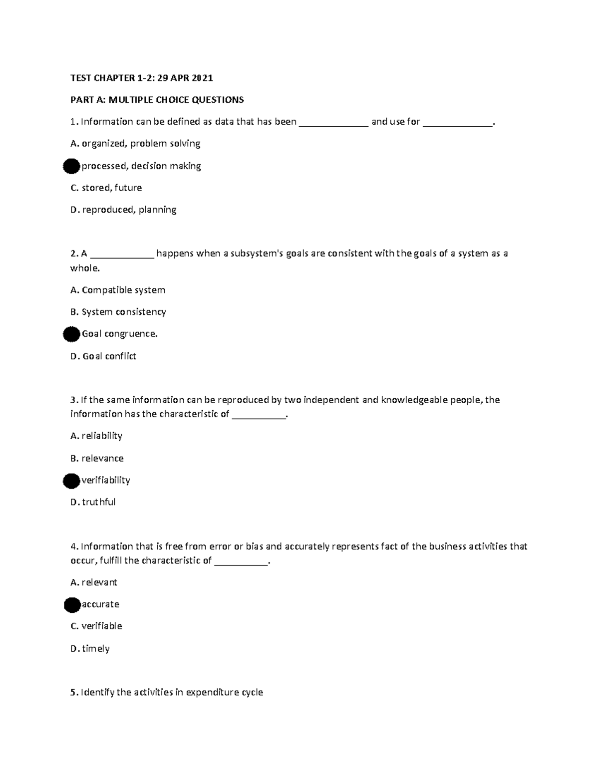 TEST Chapter 1 - TEST CHAPTER 1-2: 29 APR 2021 PART A: MULTIPLE CHOICE ...