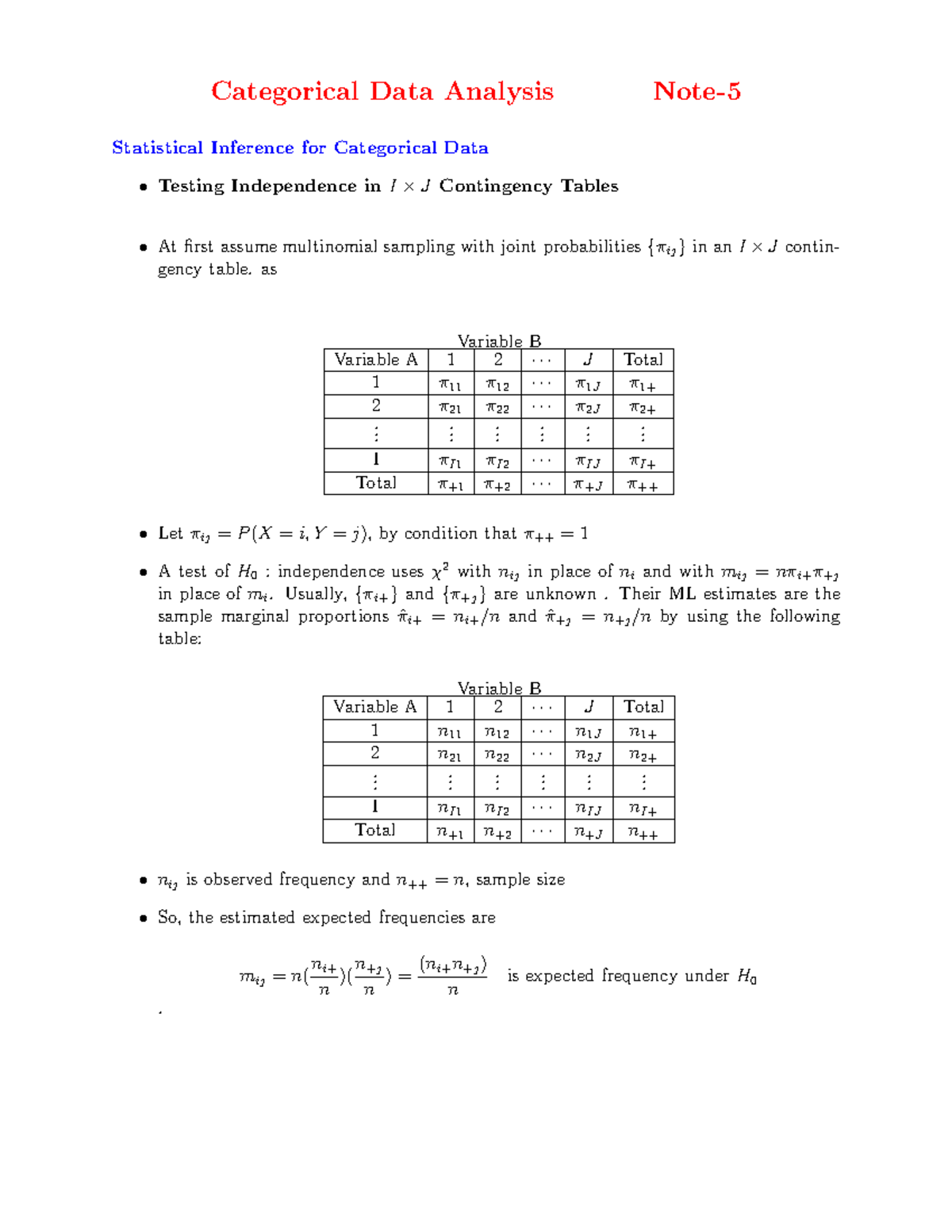 Note-5-2382 - notes - Categorical Data Analysis Note- Statistical ...