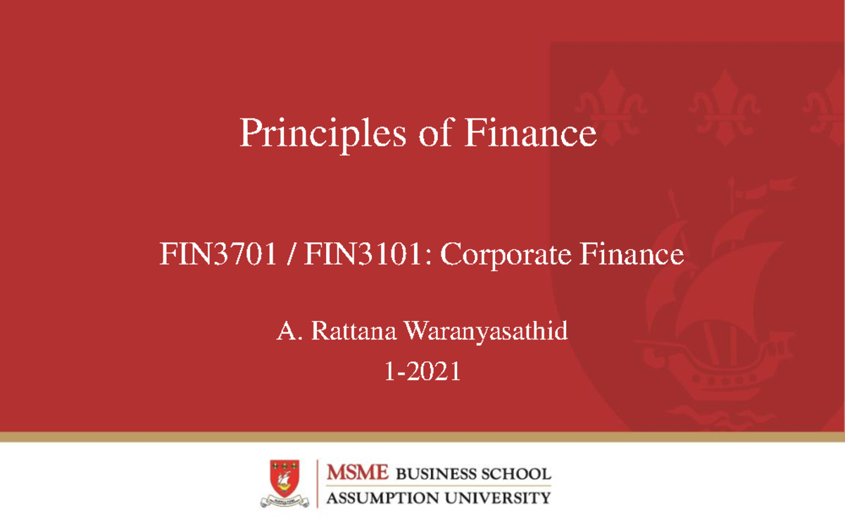 01. Corporate Finance Intro-1-2021-student - Principles of Finance ...