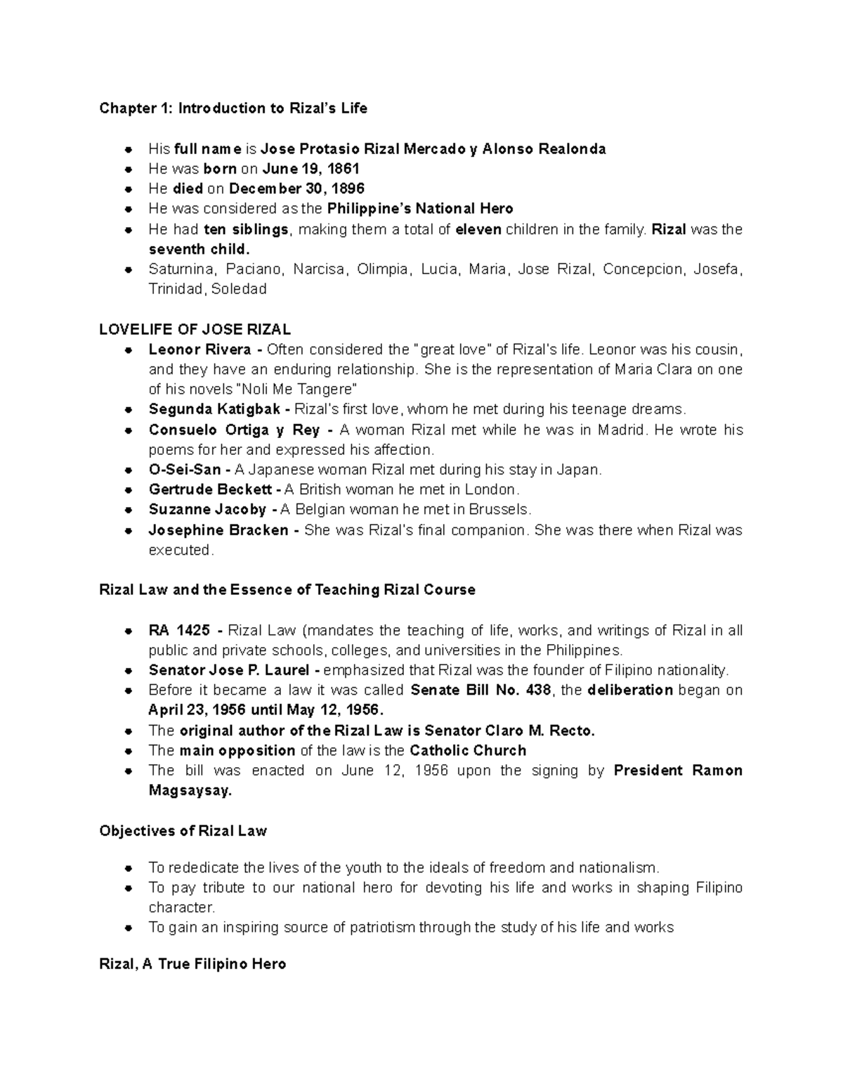 Rizal- Reviewer- Prelims - Chapter 1: Introduction to Rizal’s Life His ...