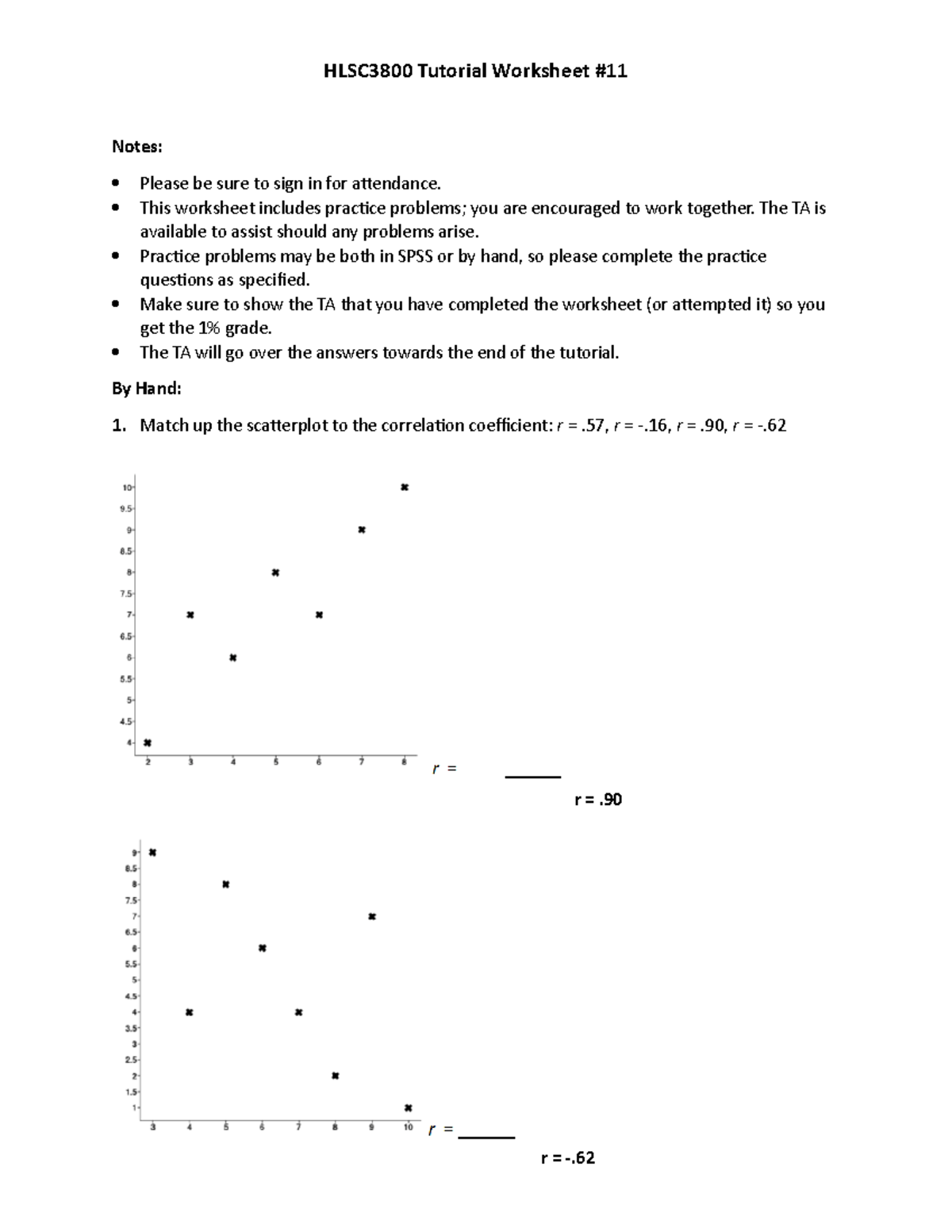 Tutorial 11 - solutions - HLSC3800 Tutorial Worksheet Notes: Please be ...