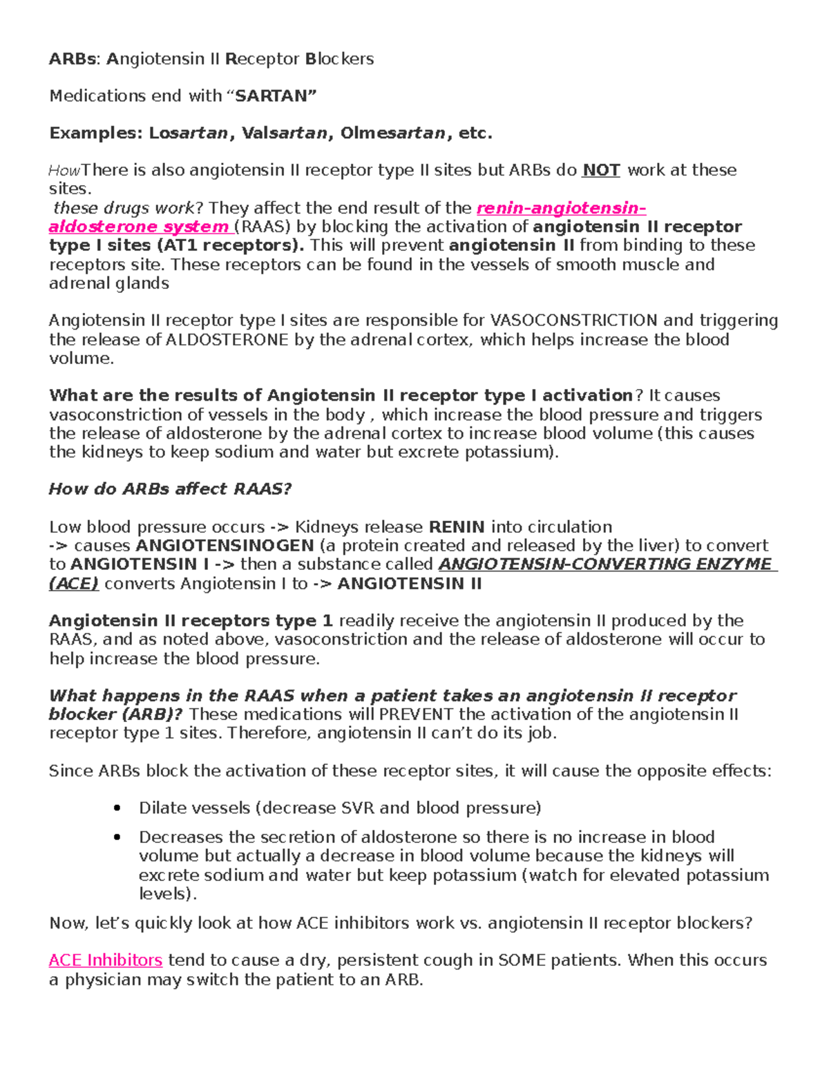 ABR - Drug Card Information - ARBs: Angiotensin II Receptor Blockers ...