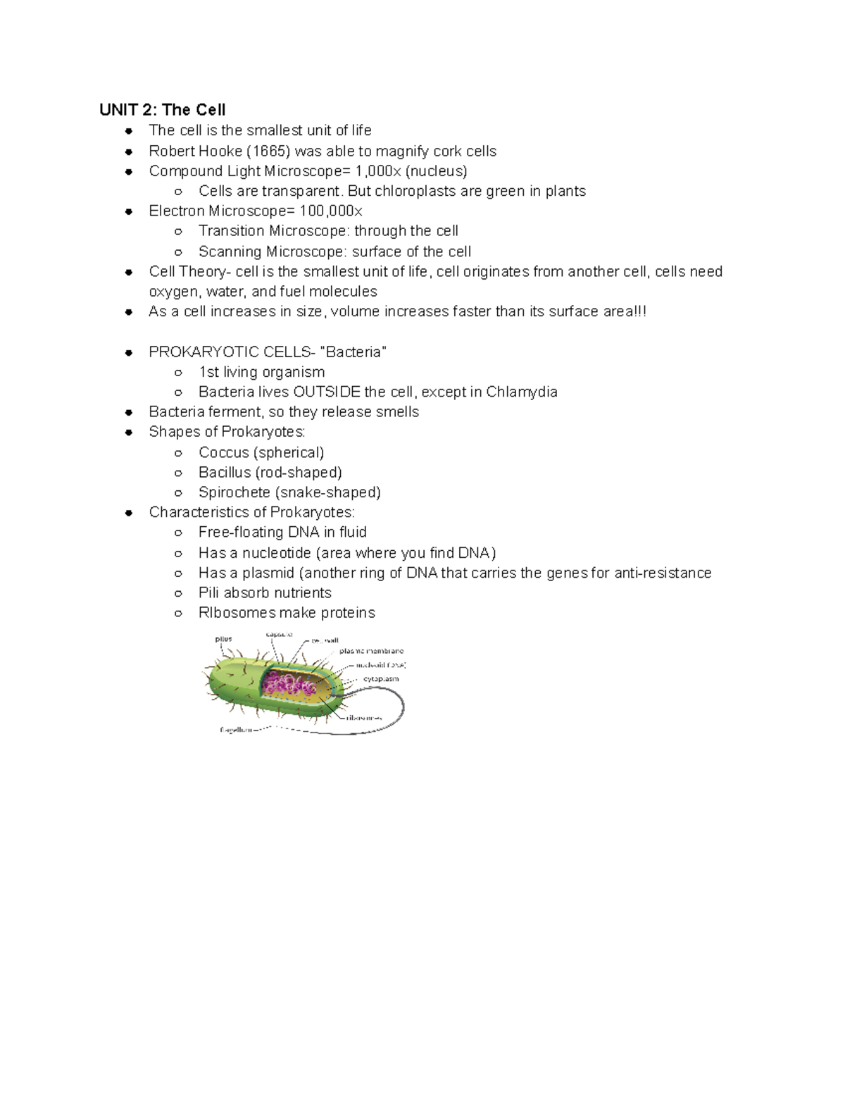 Biological Principles 6 - UNIT 2: The Cell The cell is the smallest ...