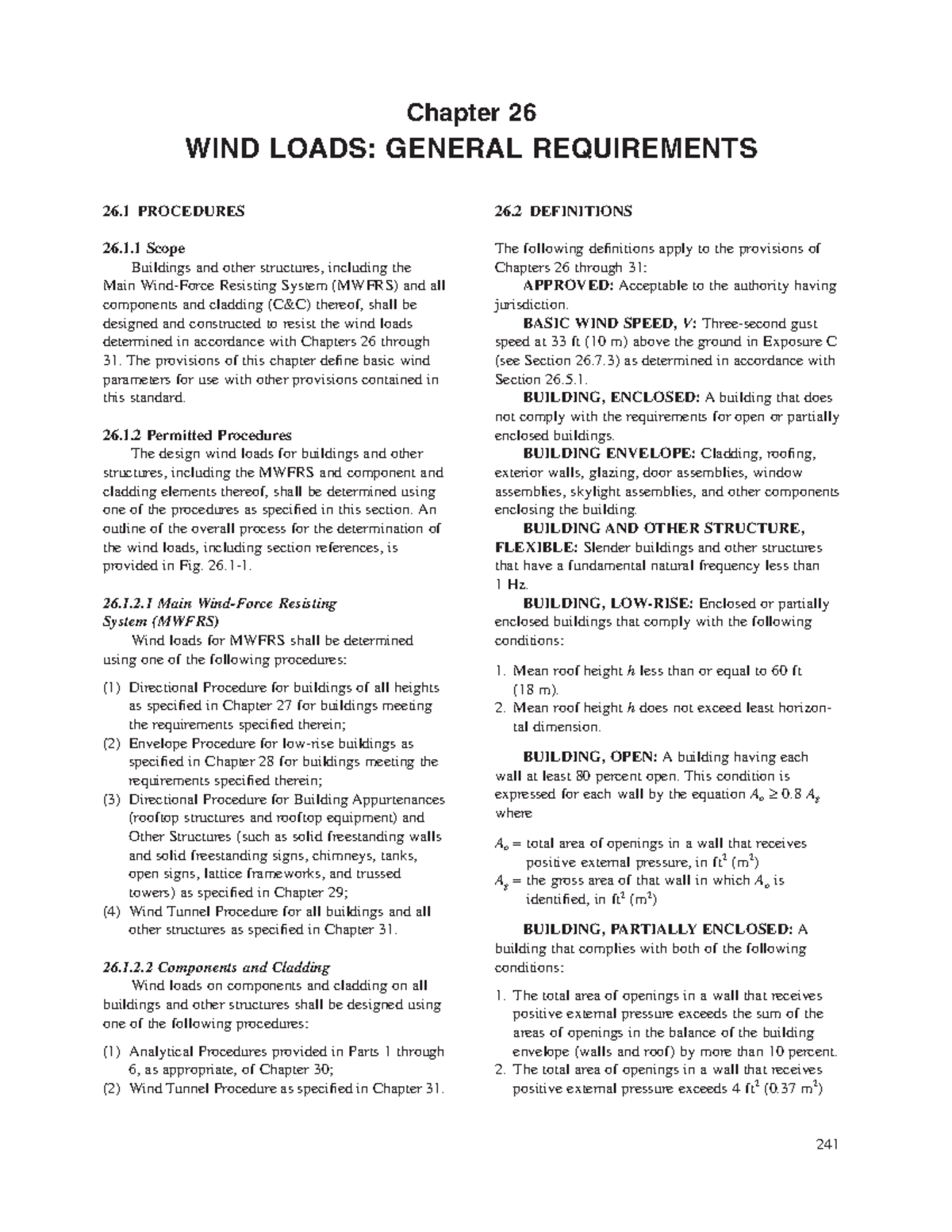 ASCE7-10 CH26 - ASCE Wind Analysis - 241 Chapter 26 WIND LOADS: GENERAL ...