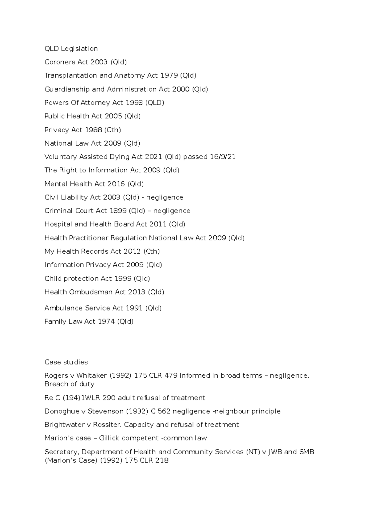 QLD Legislation and cases - QLD Legislation Coroners Act 2003 (Qld ...