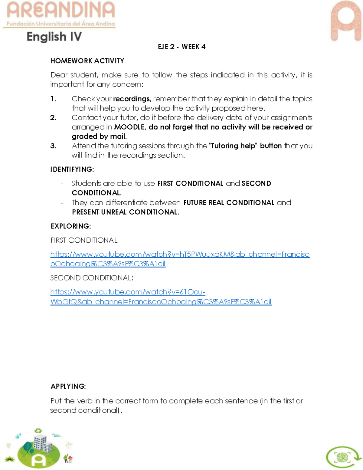 English 4 - EJE 2 - week 4- Sara Caro - EJE 2 - WEEK 4 HOMEWORK ACTIVITY Dear student, make sure ...