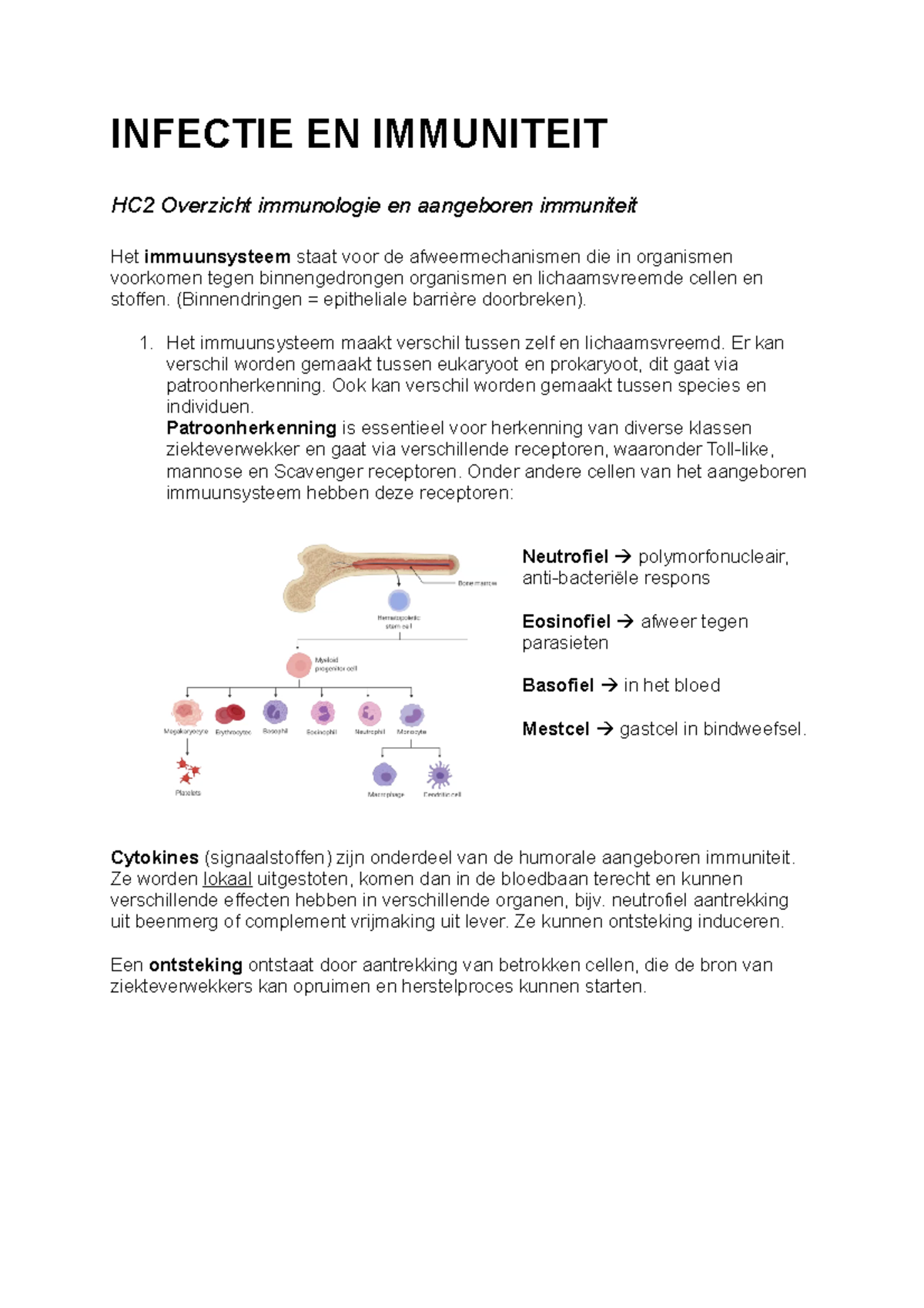 Samenvatting van het eerste deel van I&I 2020 - INFECTIE EN IMMUNITEIT ...