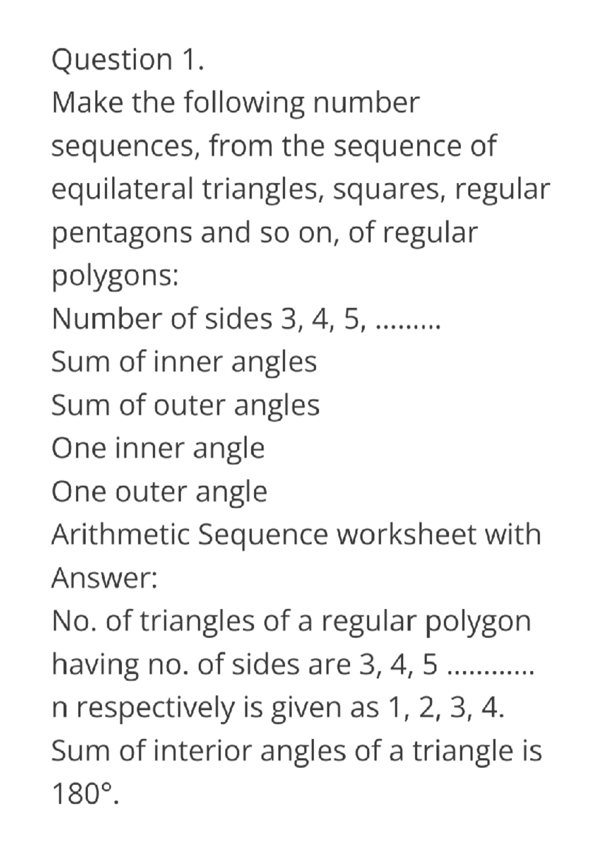 Arithmetic Sequence Practical Questions And Answers Mathematics