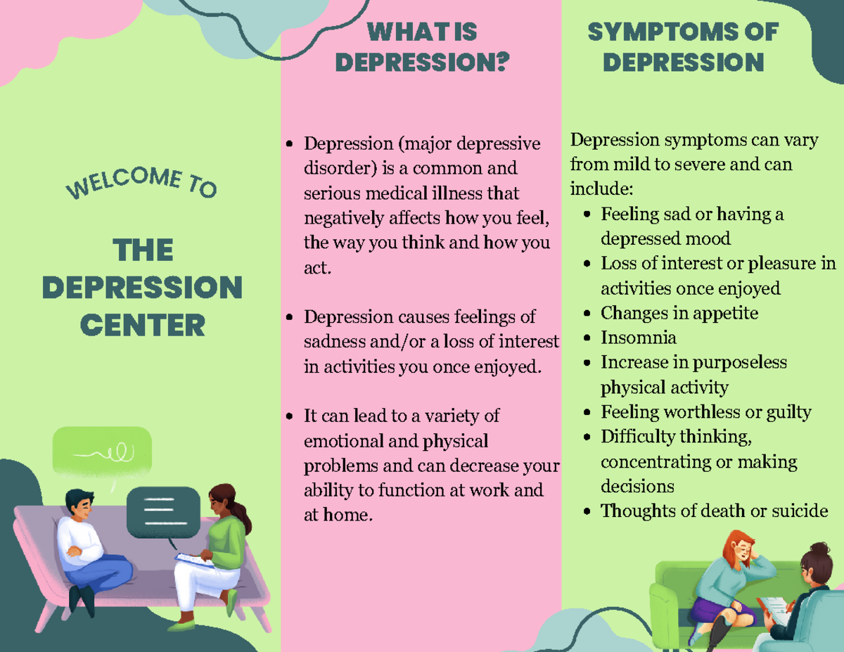 Depression Brochure - W ELC OME TO WHAT IS DEPRESSION? Depression ...