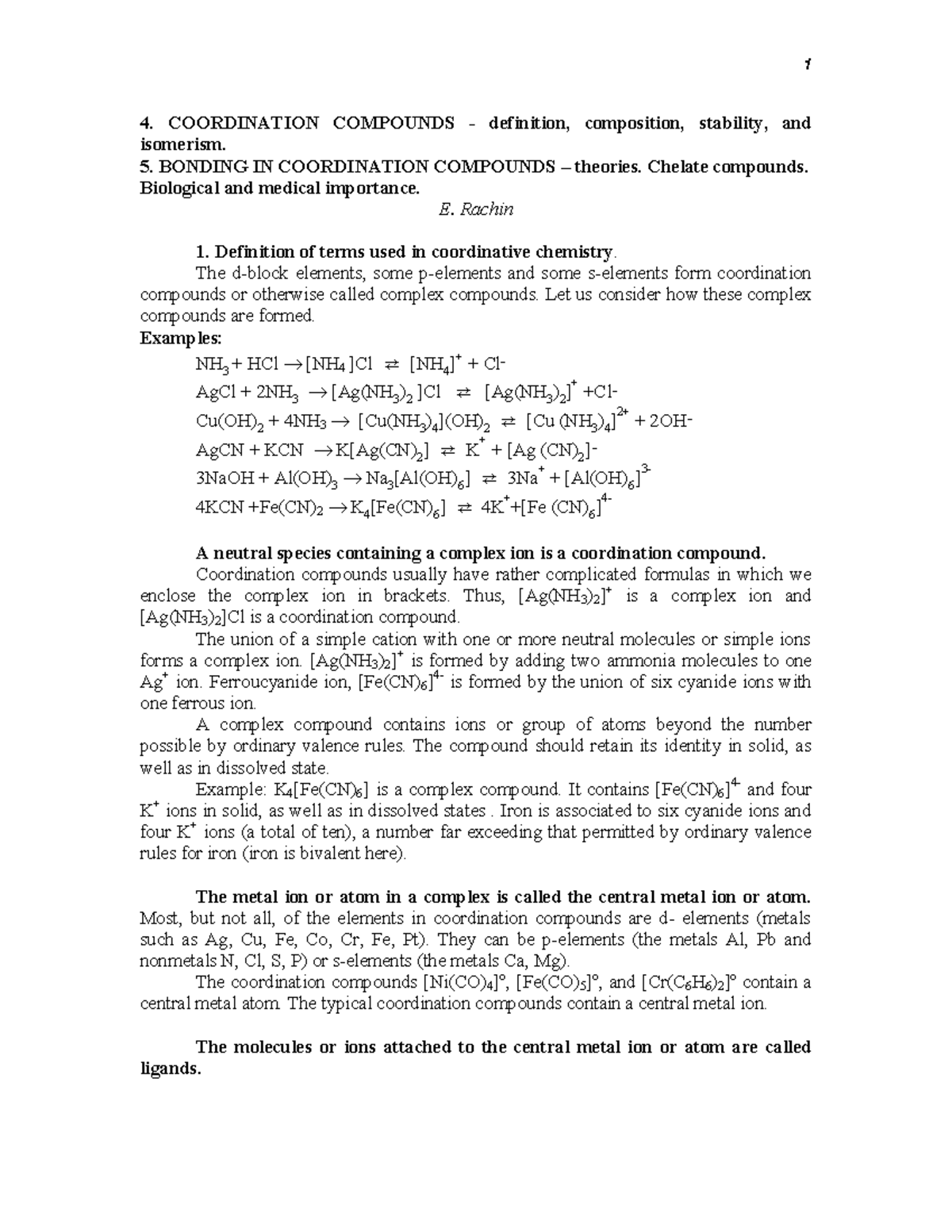 4-5-Coordination compounds-Bonding in coordination compounds ...
