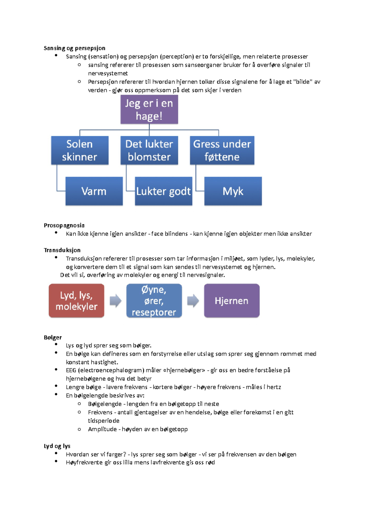 Sansing og persepsjon - Det vil si, overføring av molekyler og energi ...