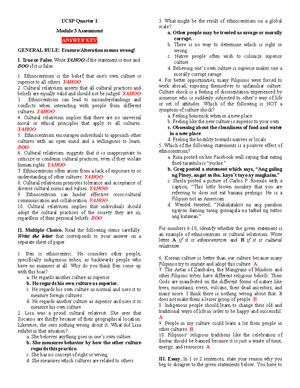 UCSP Quarter 1 Module 2 Assessment - UCSP Quarter 1 Module 2 Assessment ...