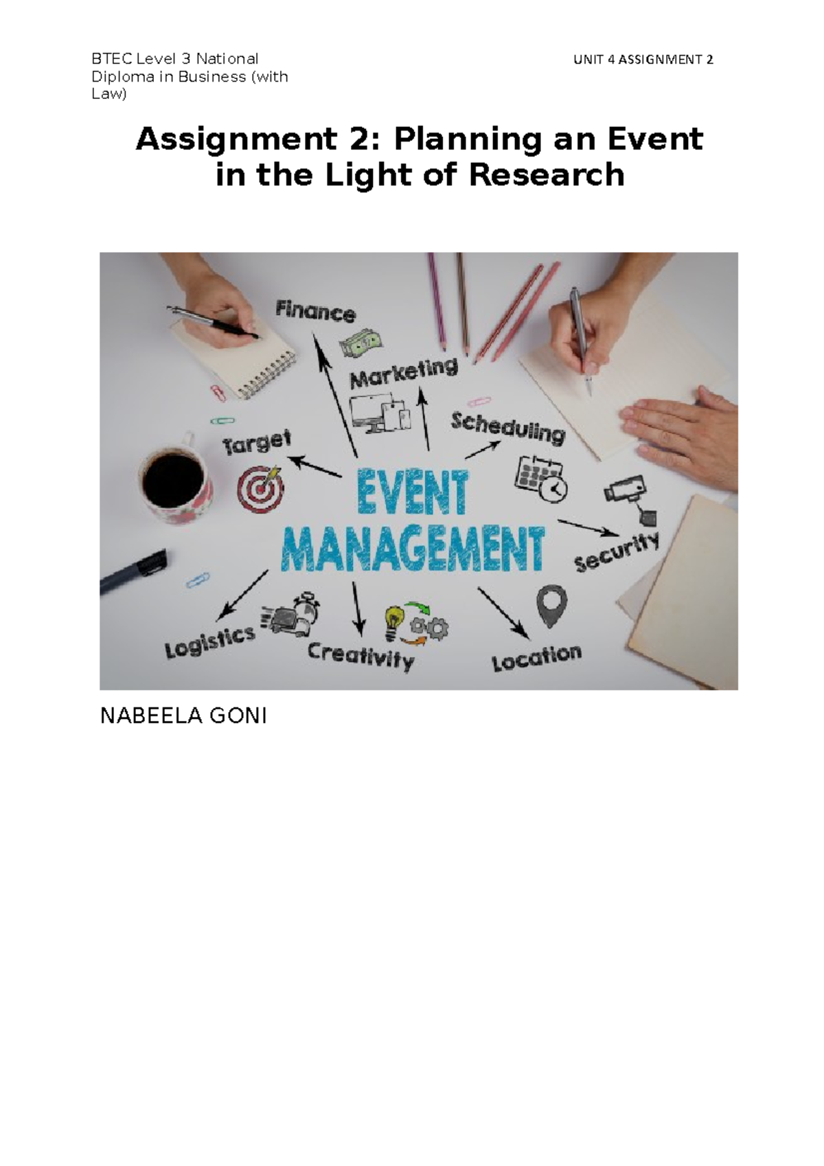 Unit 4 Assignment 2 - Diploma in Business (with Law) UNIT 4 ASSIGNMENT 2 Assignment 2: Planning ...