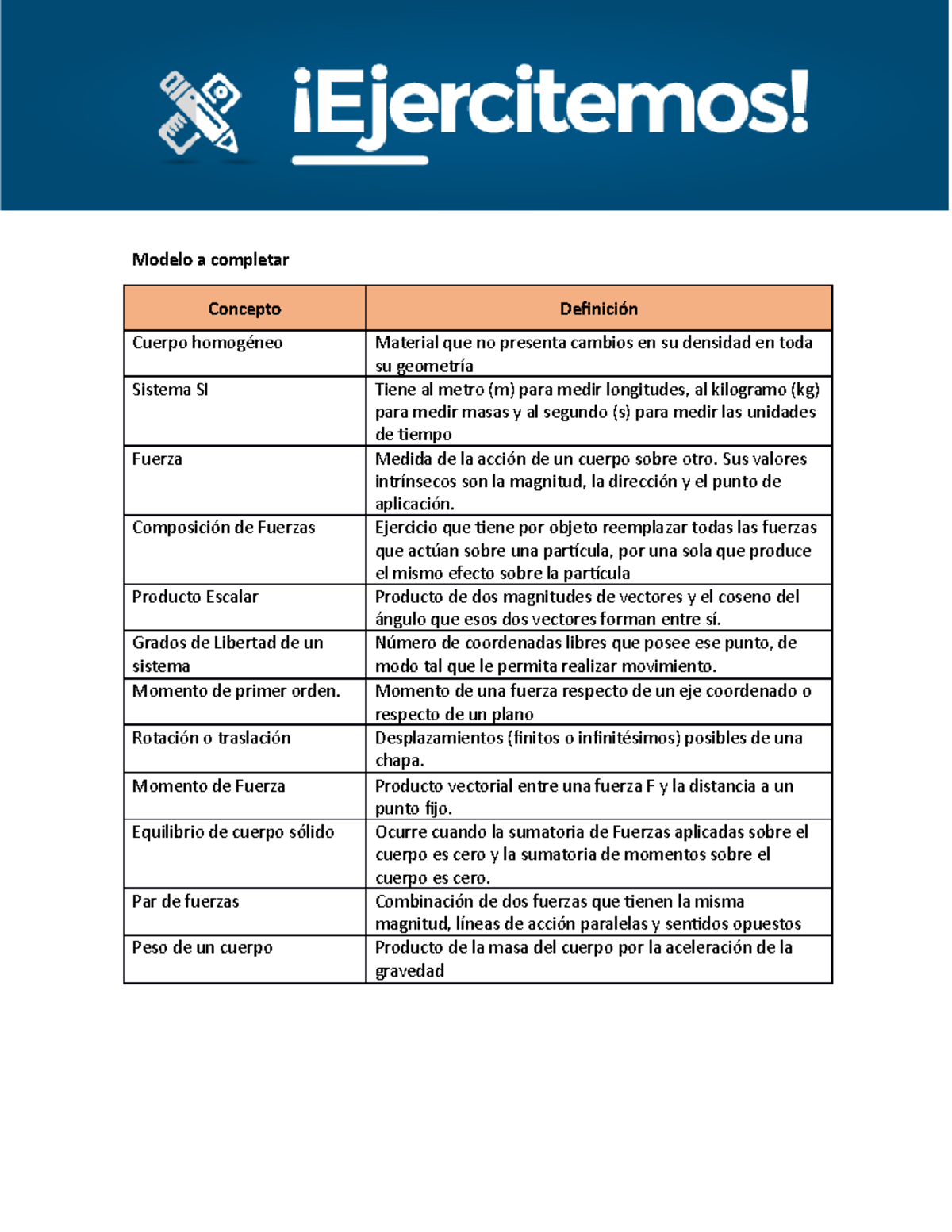 Actividad 4 M1 presentada - Modelo a completar Concepto Definición ...
