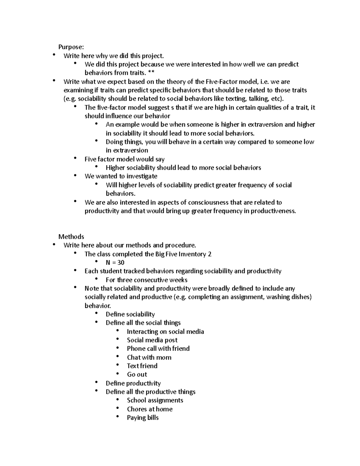LAB behavior tracking draft - Purpose: Write here why we did this ...