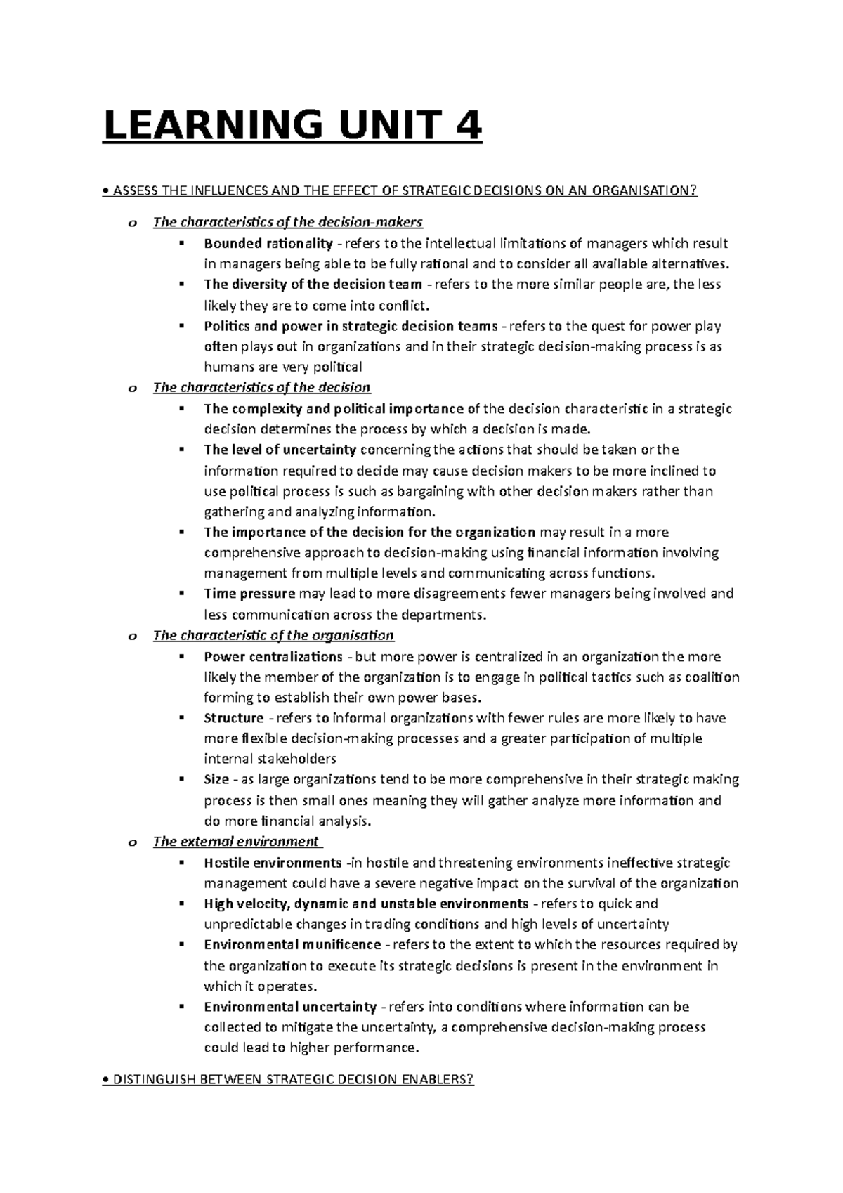 Learning UNIT 4 - Summaries - LEARNING UNIT 4 • ASSESS THE INFLUENCES ...
