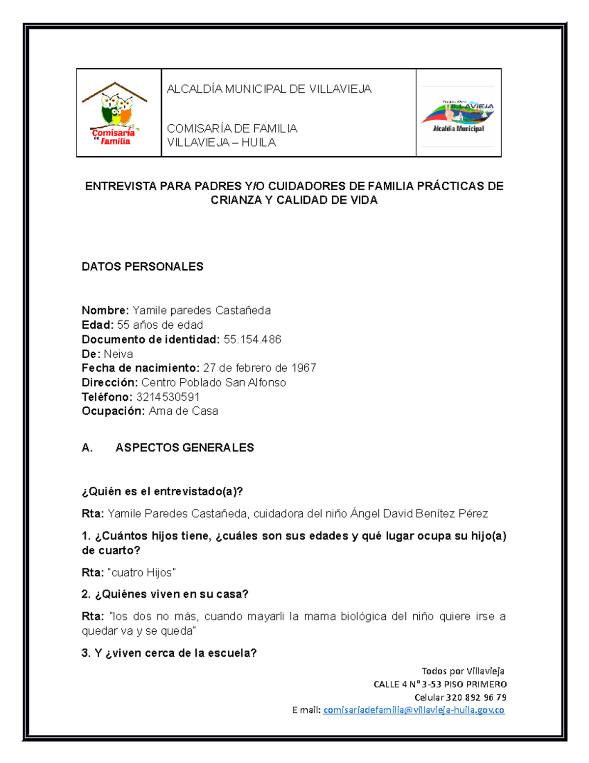 Entrevista PARA Padres Yamile Paredes - ALCALDÍA MUNICIPAL DE ...