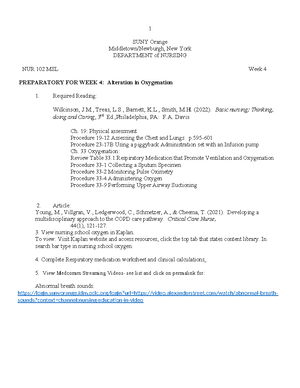 Week 3 concept map - Concept Map Priority Problem: Physiological ...