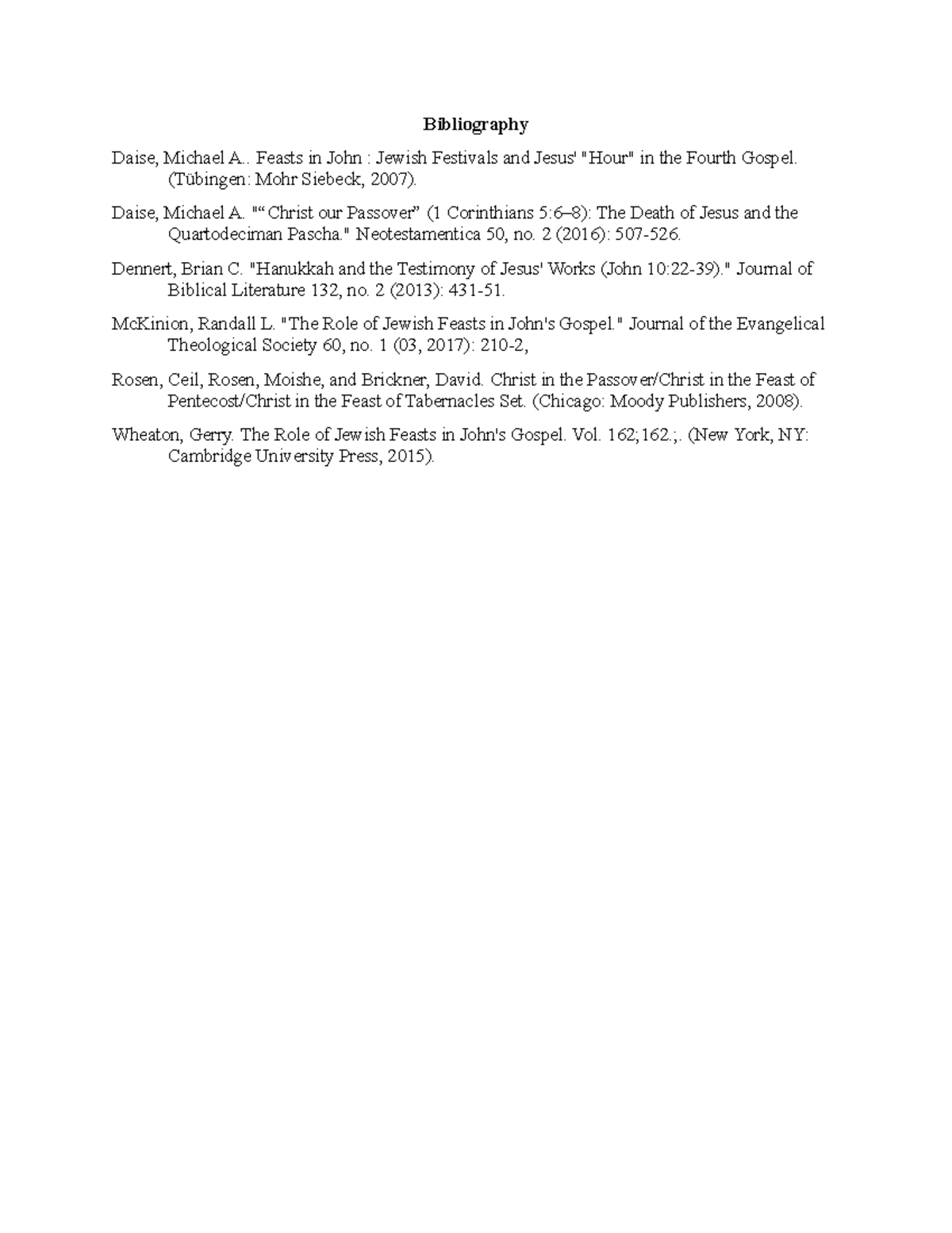 Bibliography - Studyguide - Bibliography Daise, Michael A.. Feasts in ...