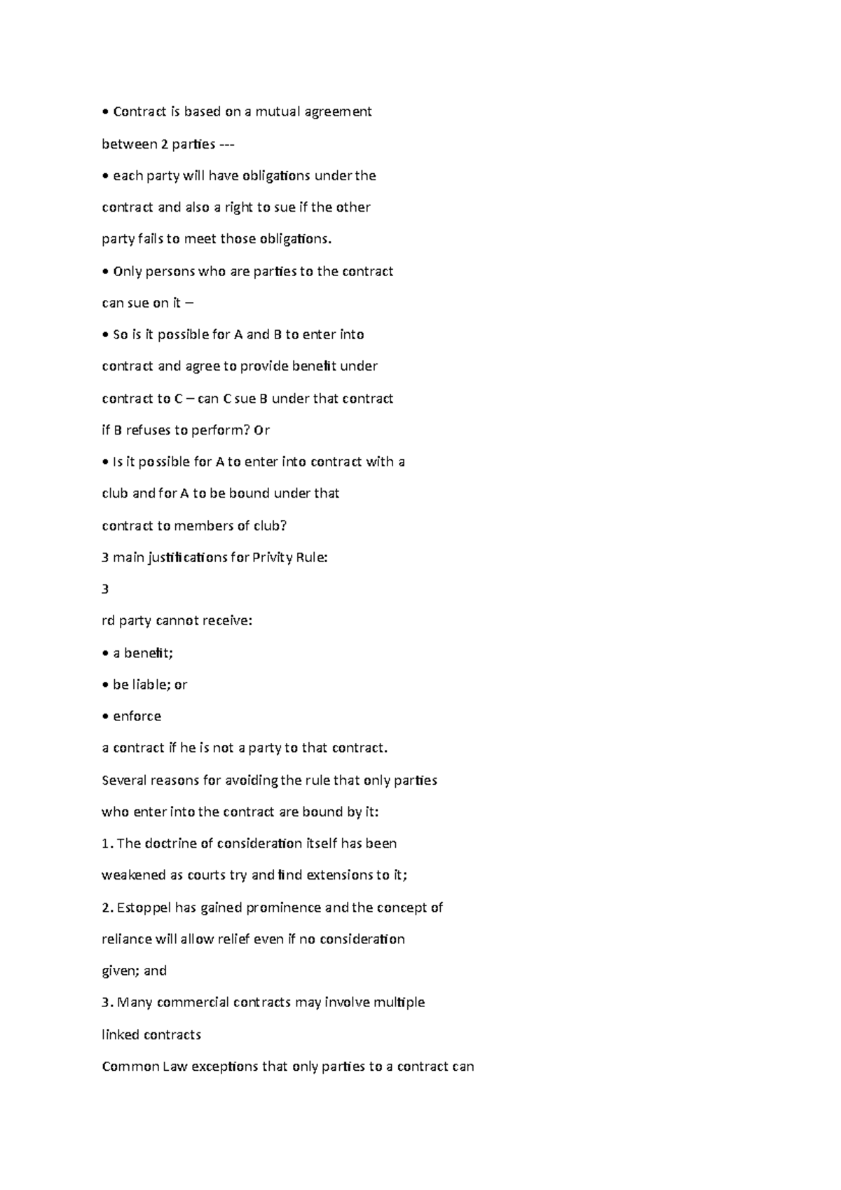 Contract Agreement - Contract is based on a mutual agreement between 2 ...
