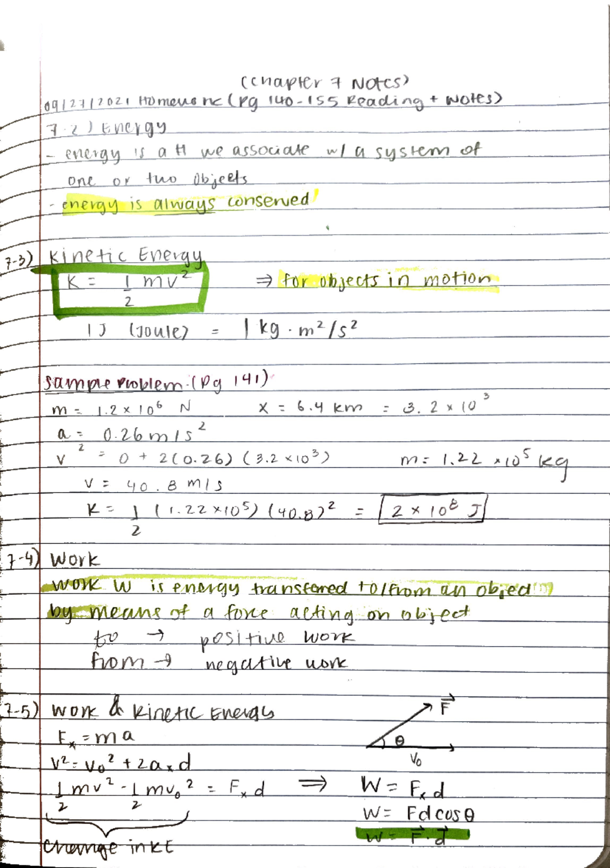 Energy, work, power - AP Physics C - PHYS 211 - Studocu