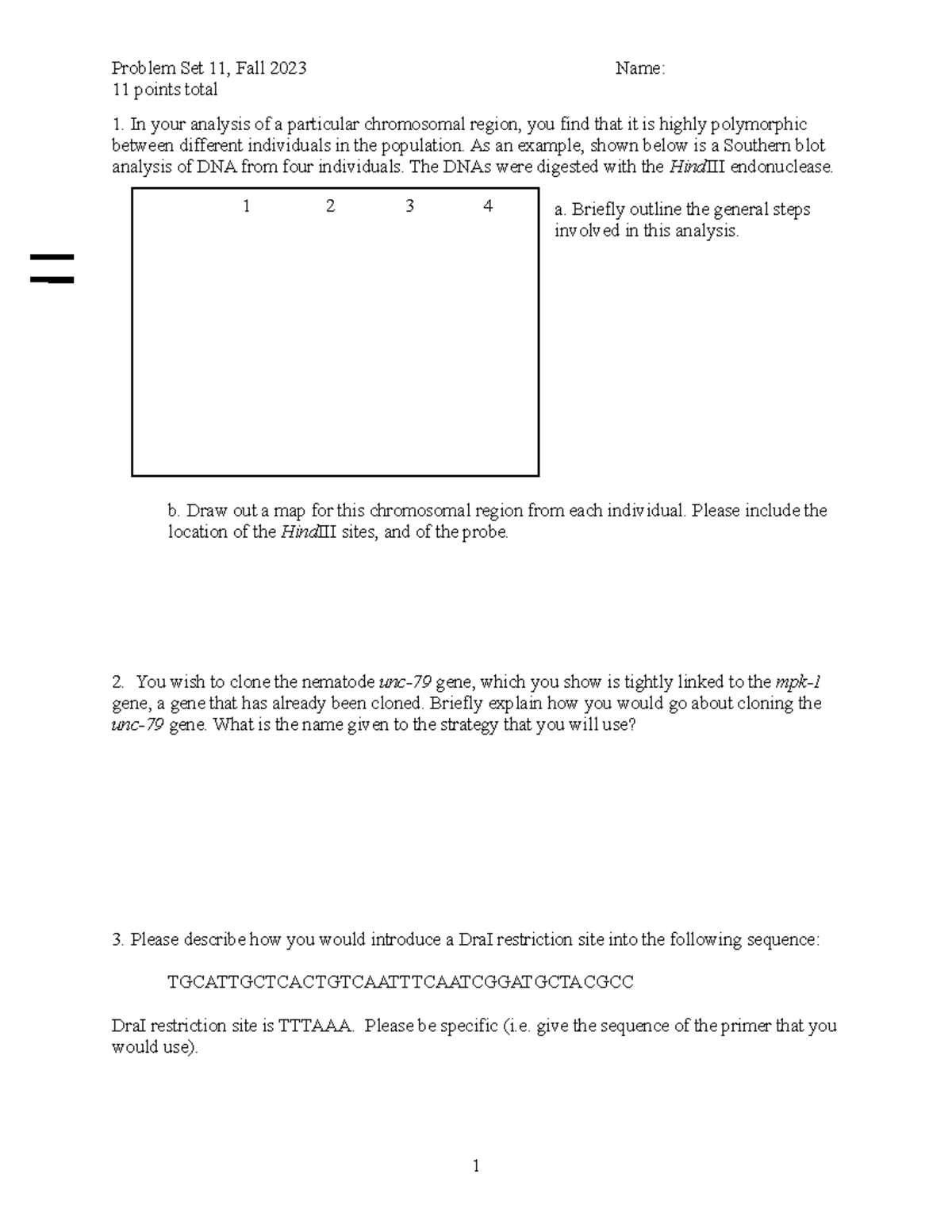Problem set 11 - practice - 11 points total In your analysis of a ...